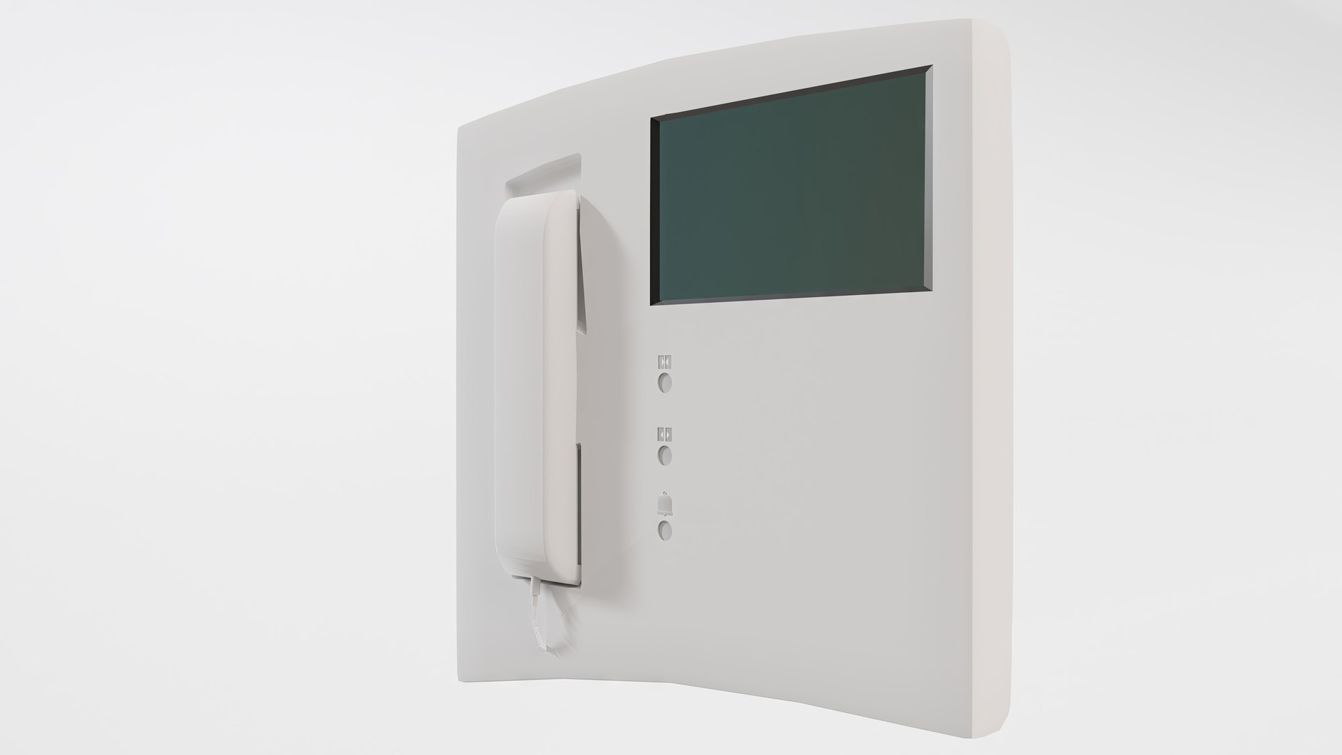 3D White Intercom With Screen - TurboSquid 2105821