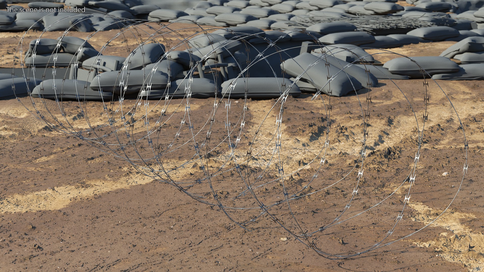 3D Concertina Razor Wire Coil Obstacle model - TurboSquid 1714192