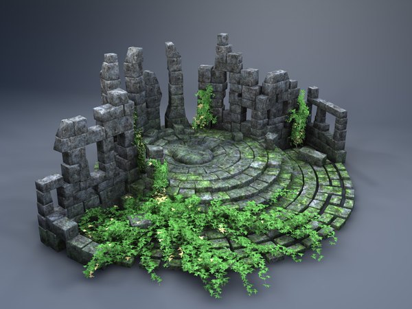 stone sanctuary fantasy 3d c4d