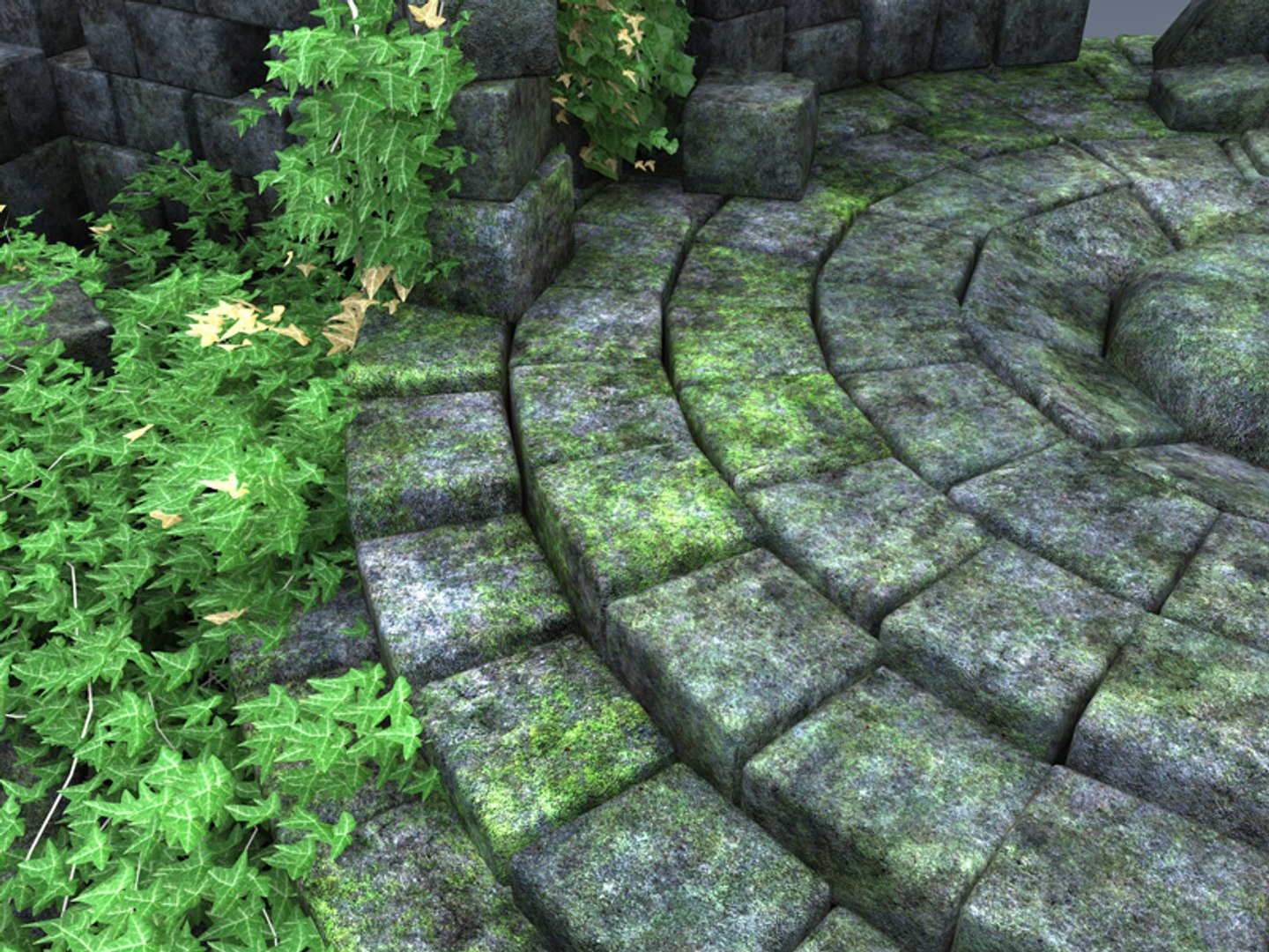 Stone Sanctuary Fantasy 3d C4d