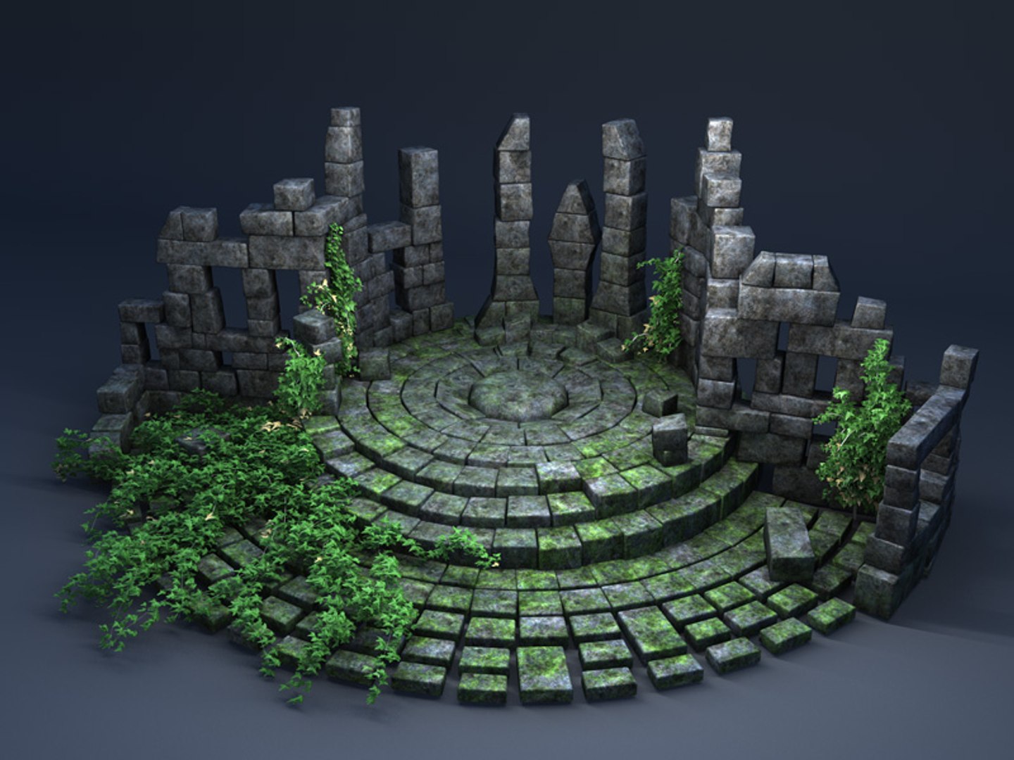 Stone Sanctuary Fantasy 3d C4d
