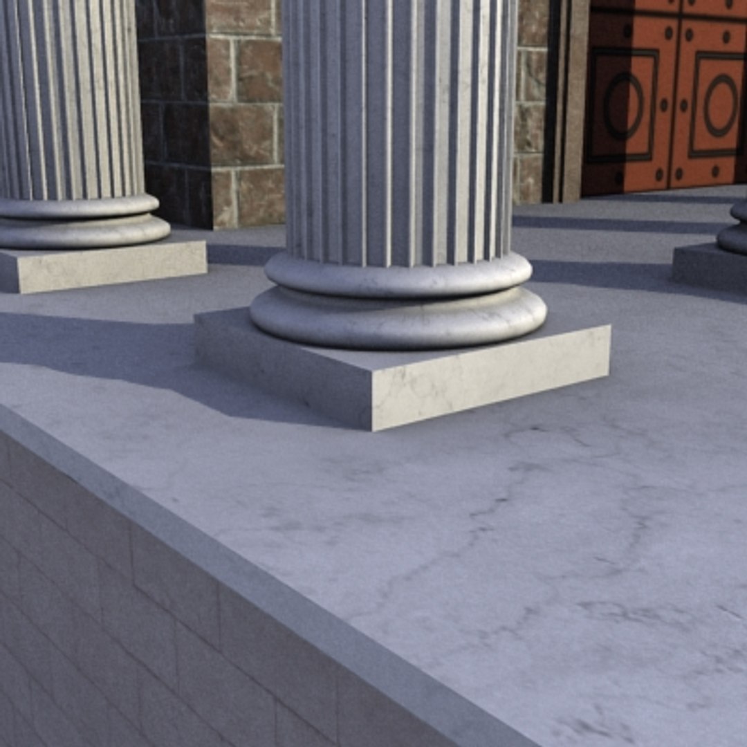 Ancient Roman Temple Obj