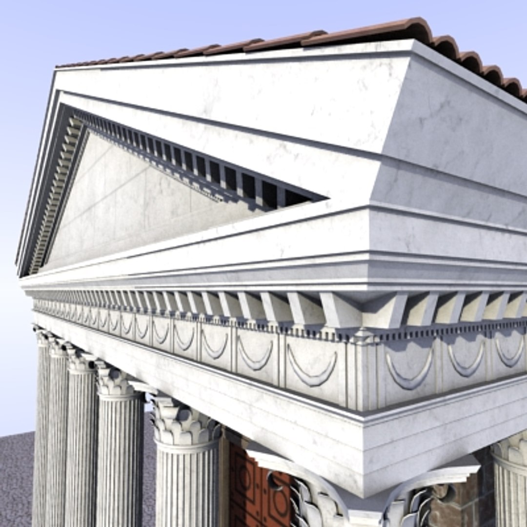 Ancient Roman Temple Obj