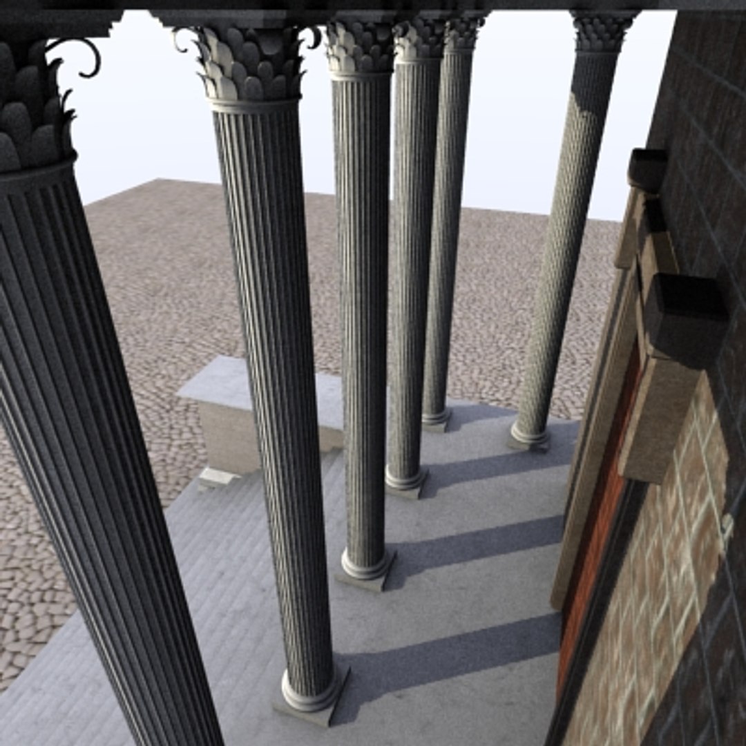 Ancient Roman Temple Obj
