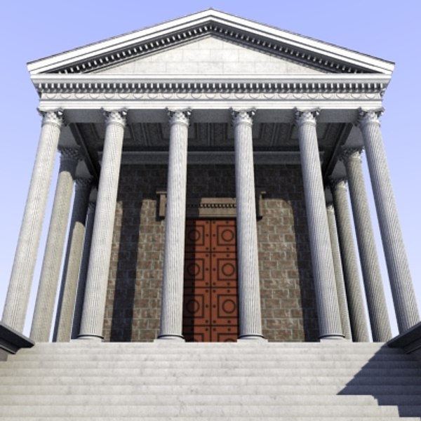 ancient roman temple obj
