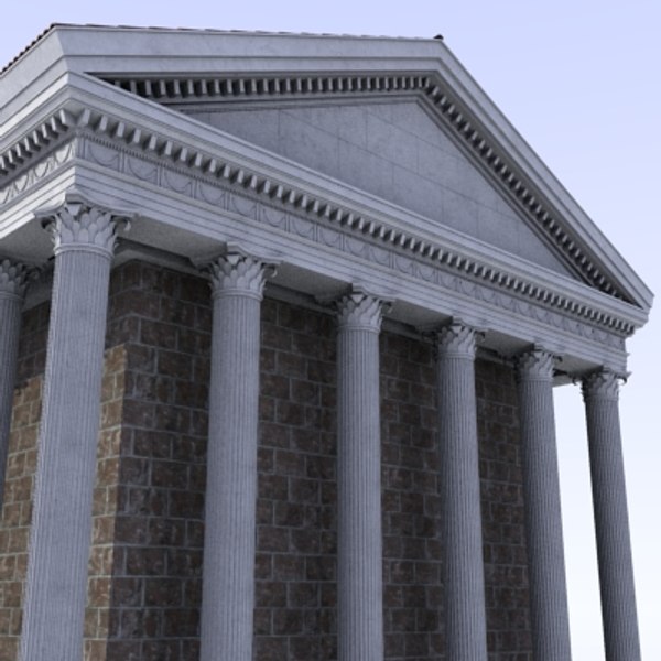 ancient roman temple obj