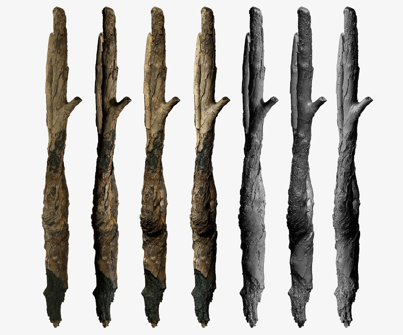3D Burnt Tree Trunk 8x4k 1x16k 3x16k Textures Raw 3D Scan - TurboSquid ...