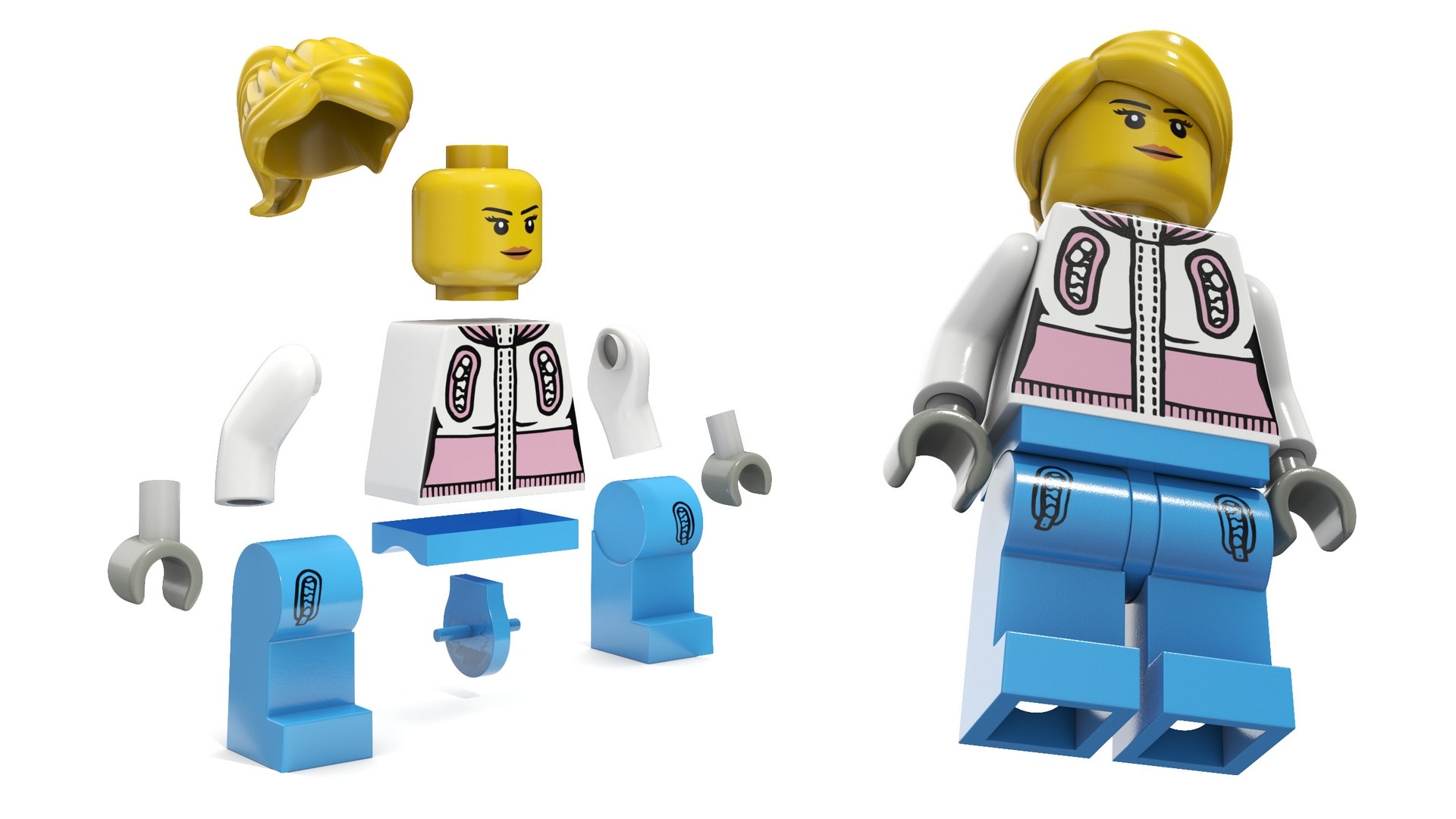 3D Minifigure LEGO Teenager Girl Model - TurboSquid 2274240
