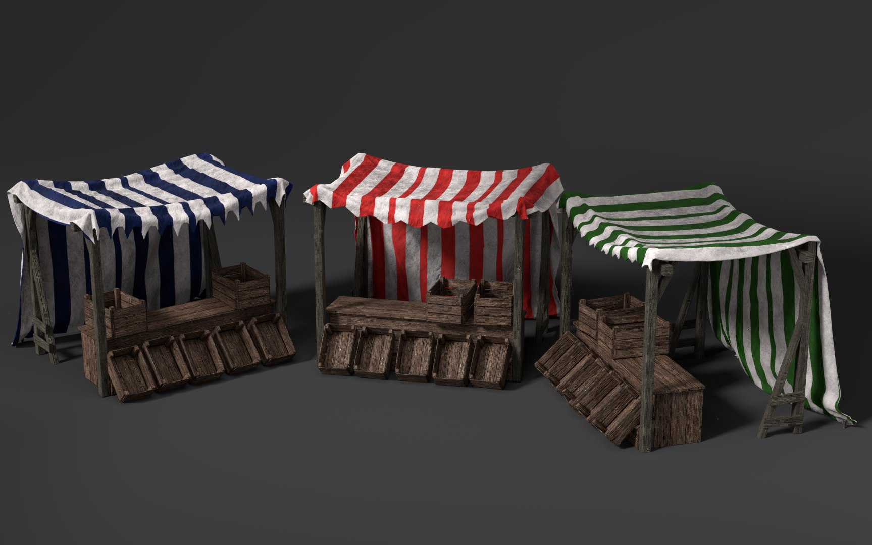 3D Set Medieval Market Stalls - TurboSquid 1421032