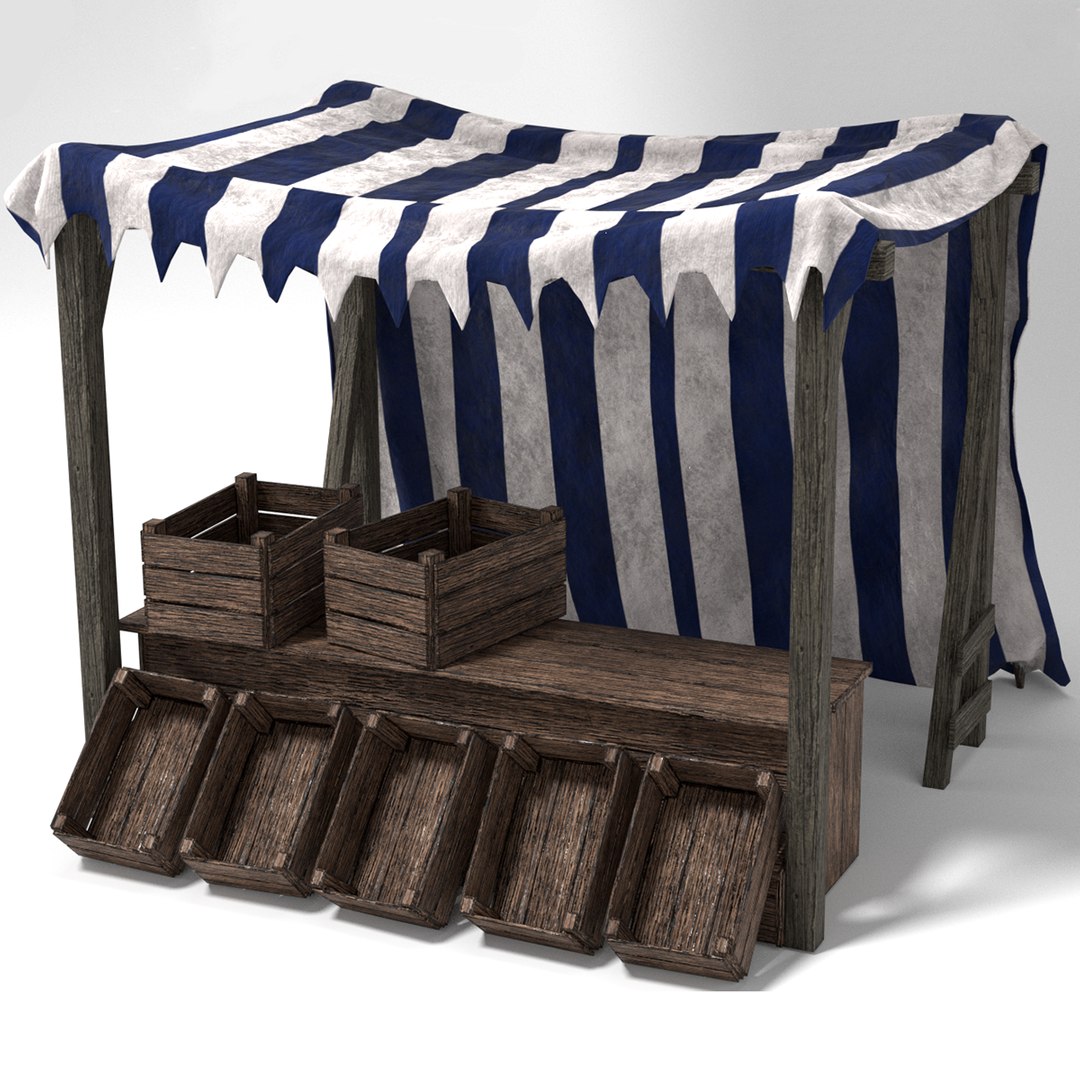 3D Set Medieval Market Stalls - TurboSquid 1421032