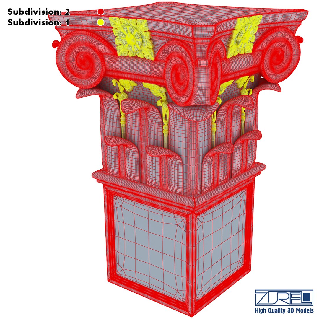 3d model of column capital