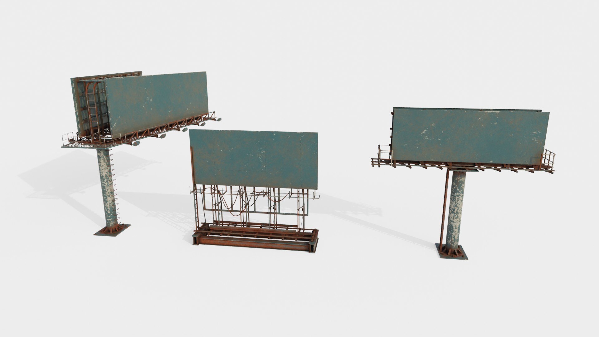 Street advertisement billboards with 4k pbr game ready 3D - TurboSquid ...