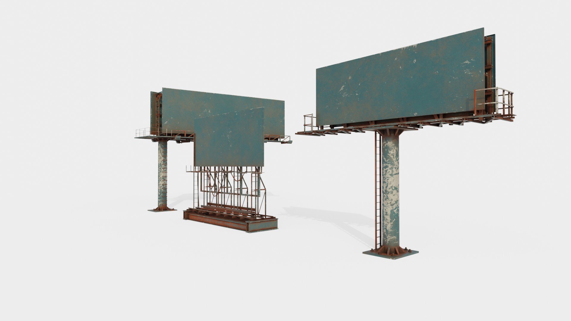 Street Advertisement Billboards With 4k Pbr Game Ready 3D - TurboSquid ...