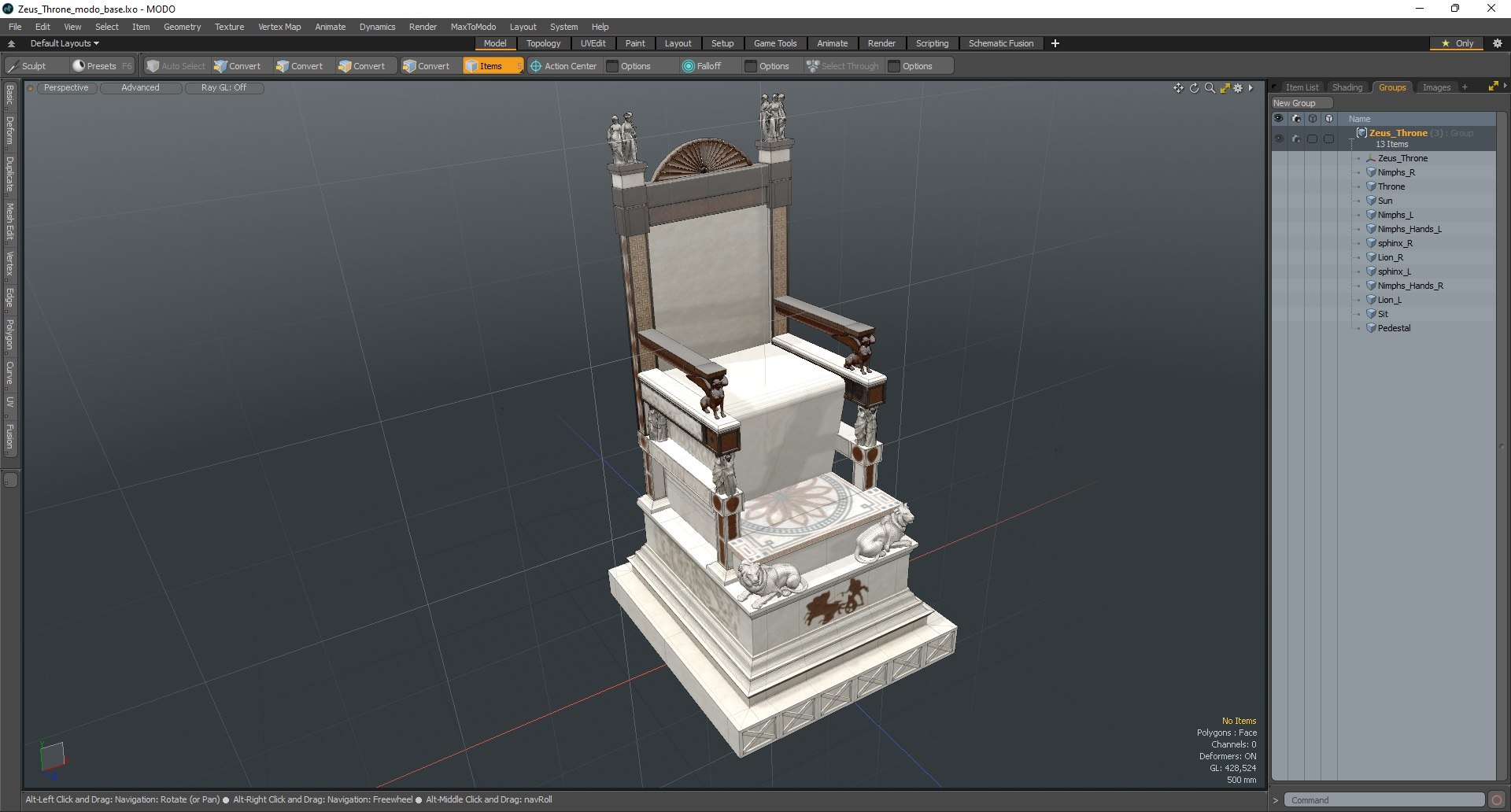 3D Zeus Throne Model - TurboSquid 1839949