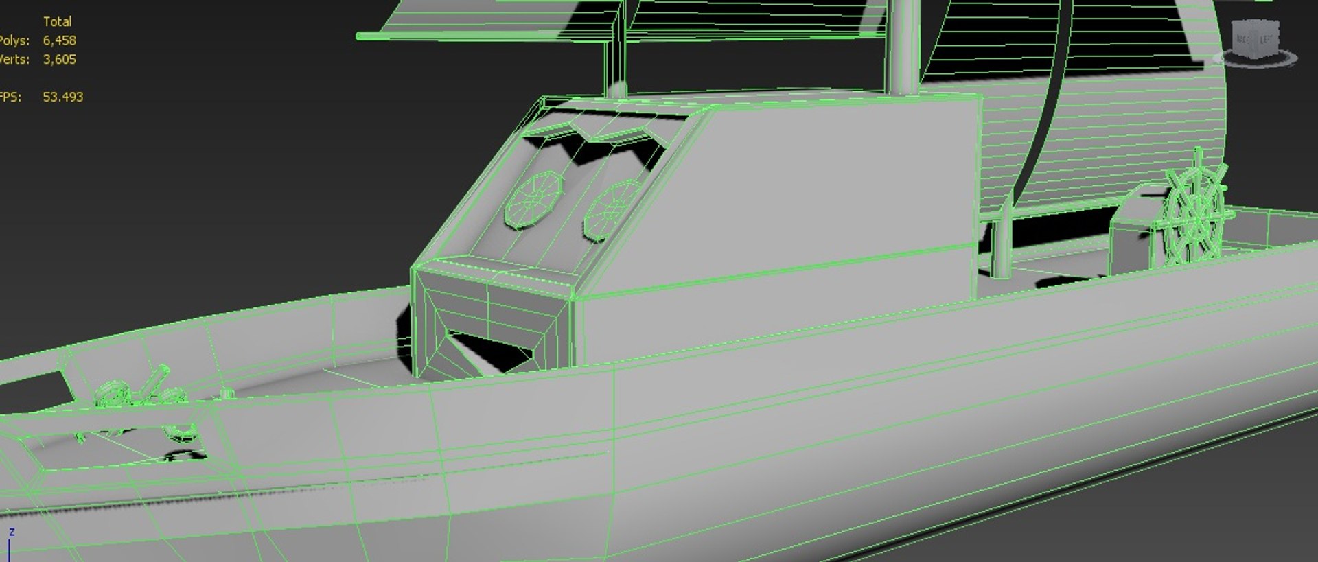 3d cartoon ketch model