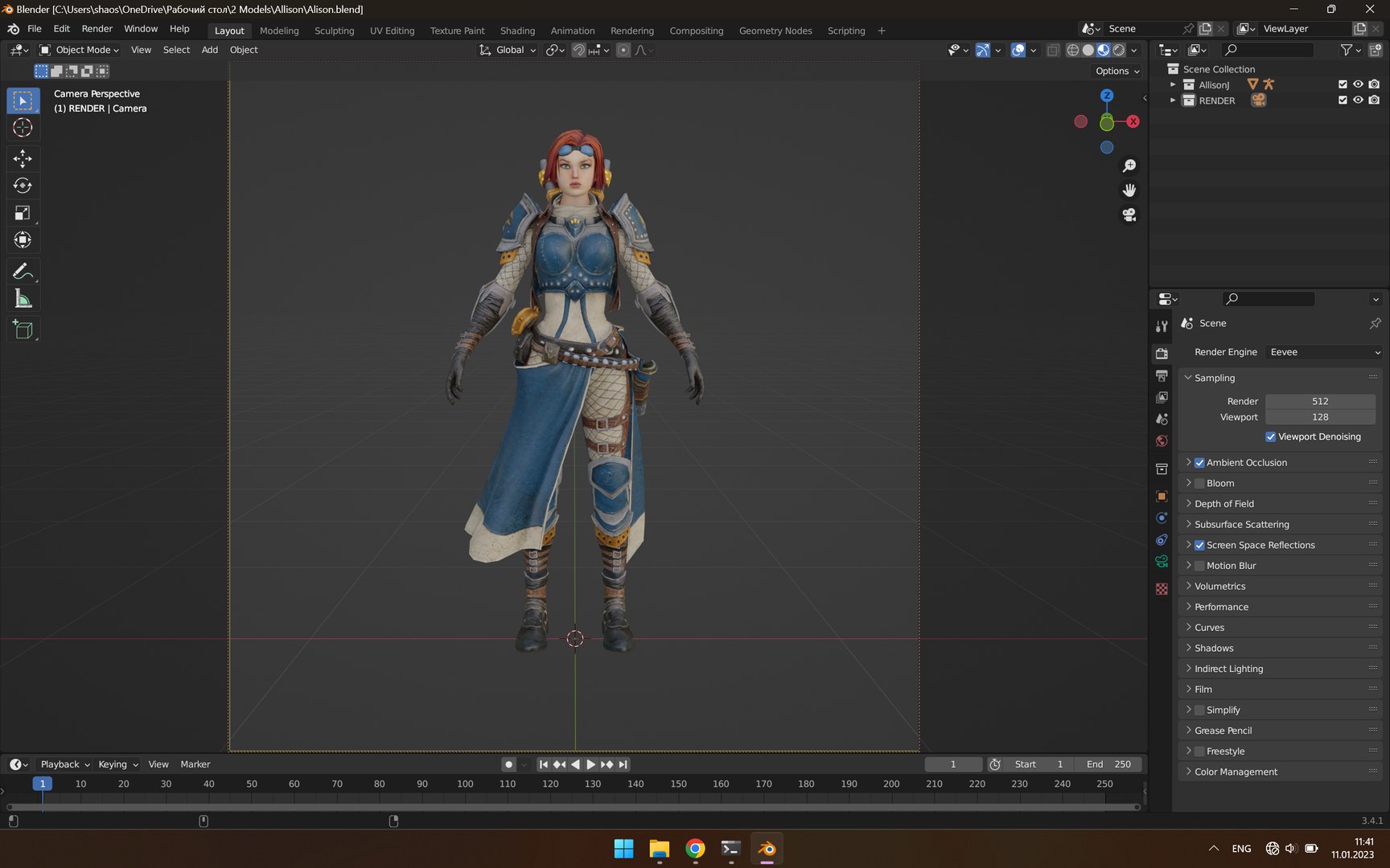 Allison Warrior 3D Model - TurboSquid 2077329