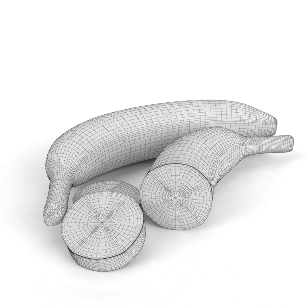3d Realistic Banana Set Model