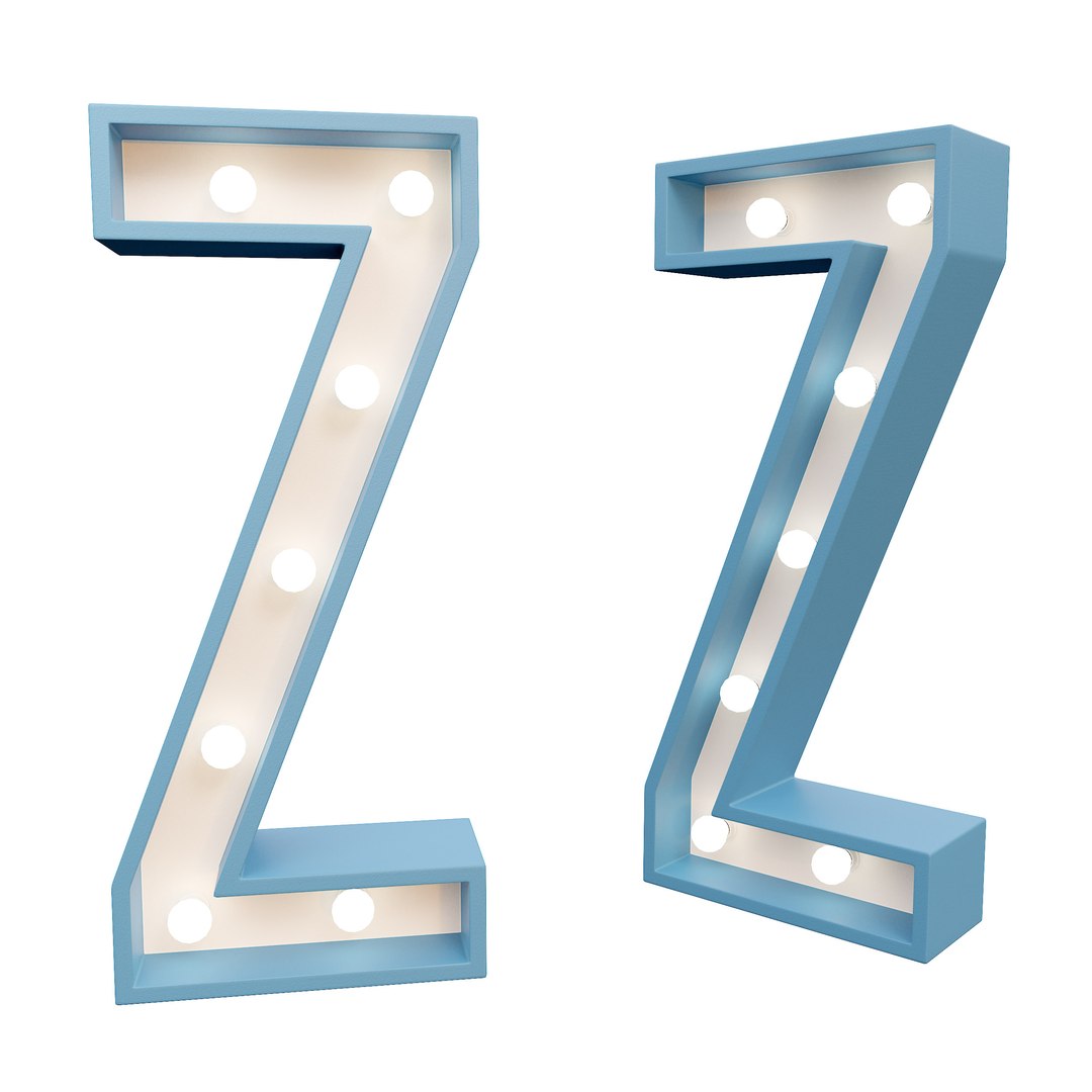 3D Model Marquee Letter Z Led Glow Sign - TurboSquid 1973916