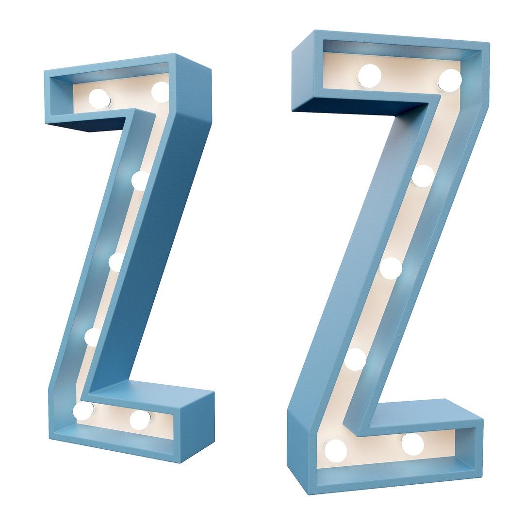 3D Model Marquee Letter Z Led Glow Sign - TurboSquid 1973916