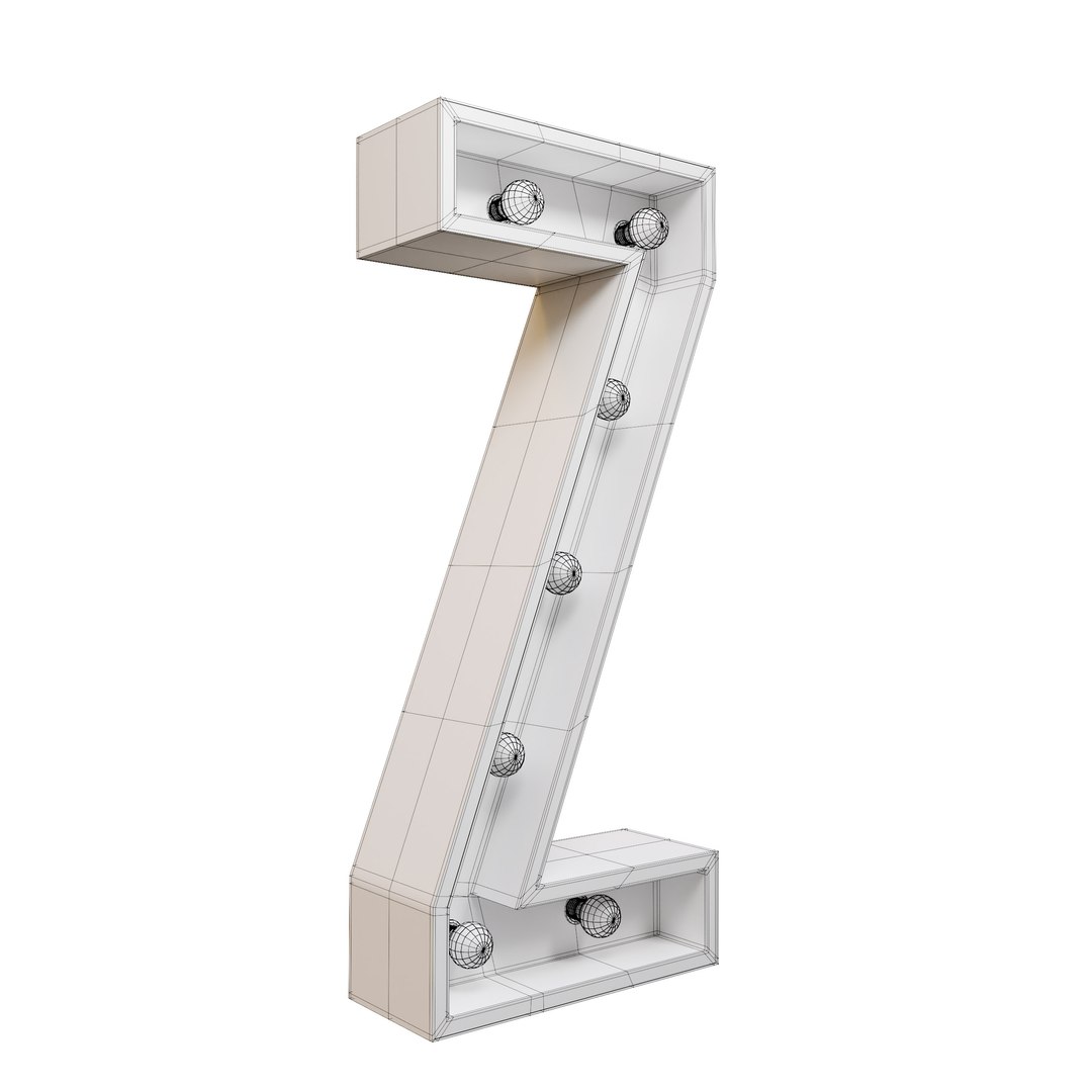 3D Model Marquee Letter Z Led Glow Sign - TurboSquid 1973916