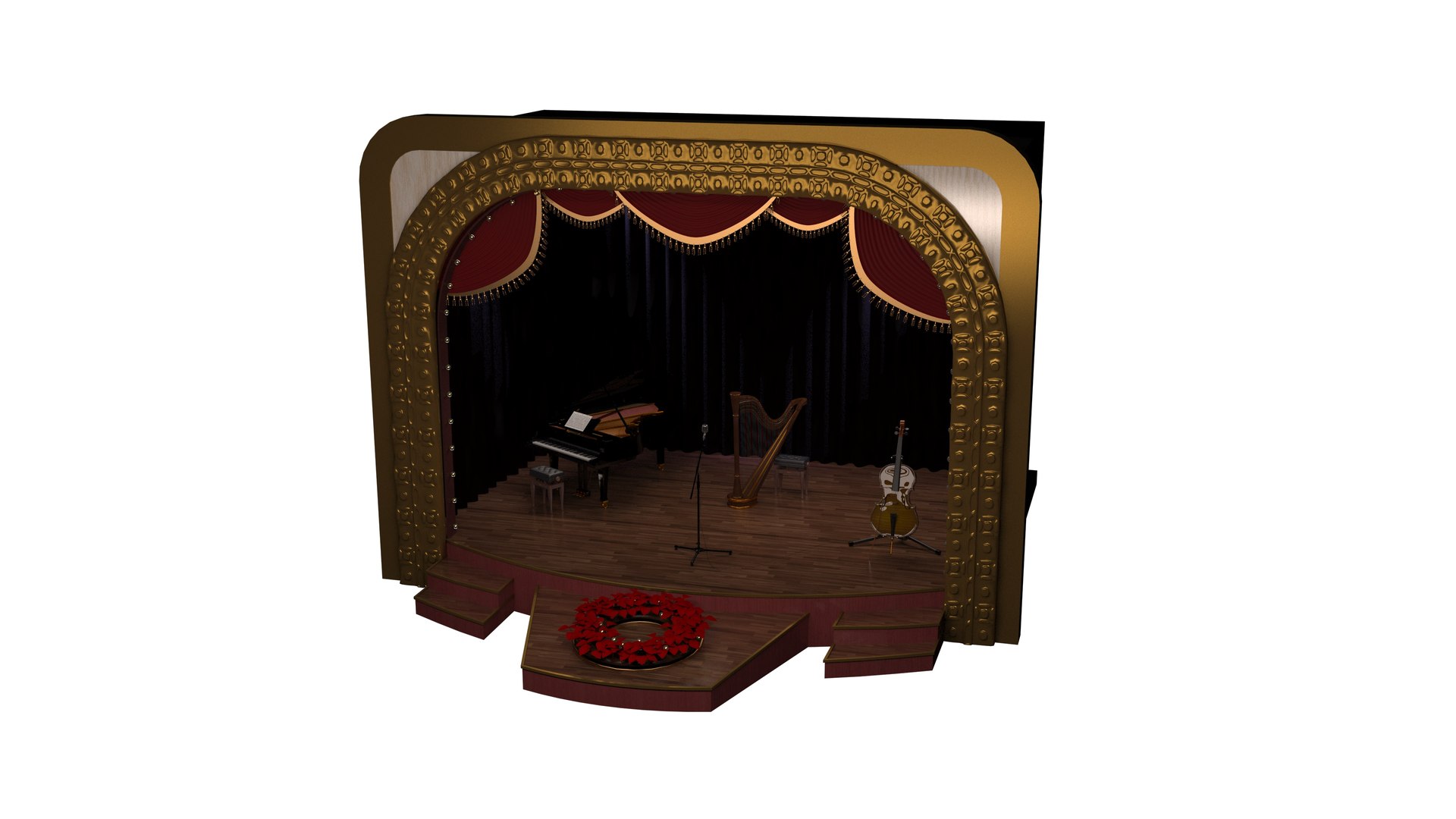 Theatre Stage and Music Instrument 3D model - TurboSquid 2026597