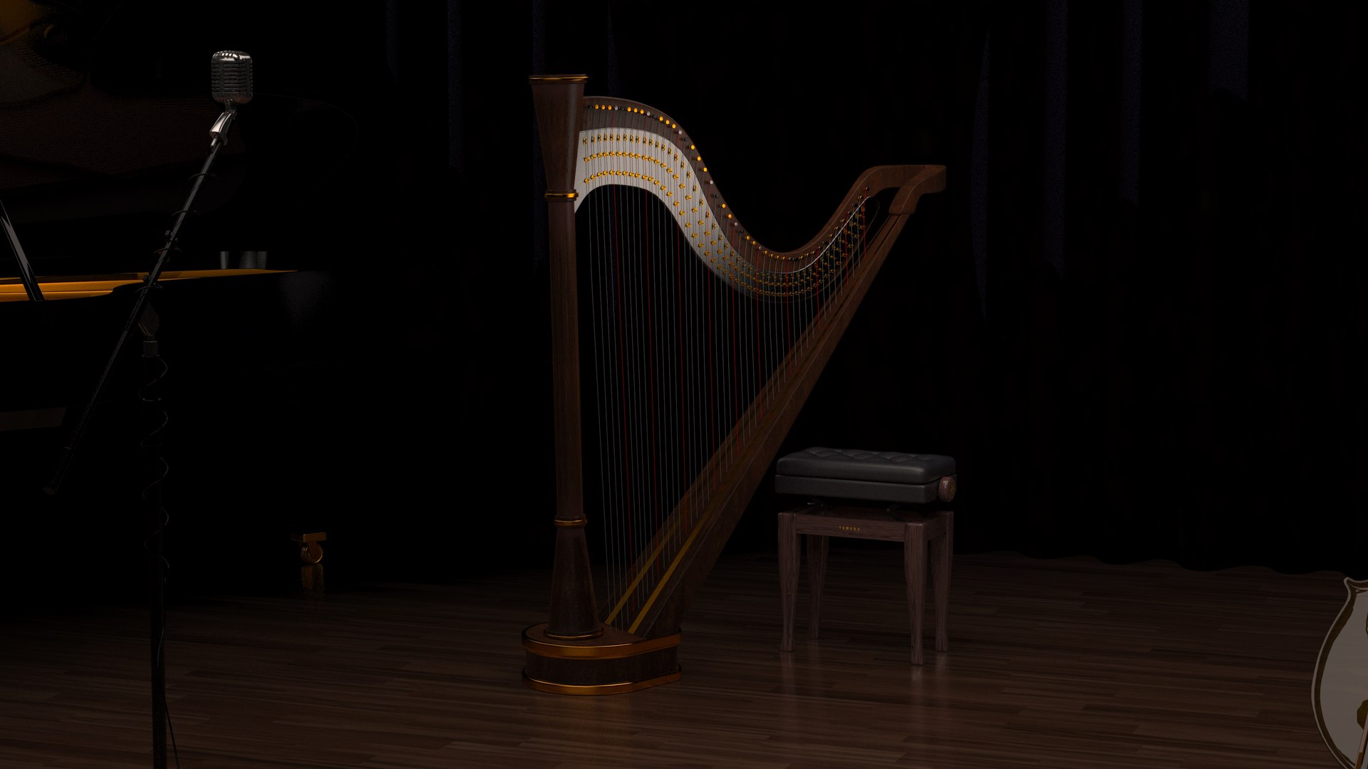 Theatre Stage and Music Instrument 3D model - TurboSquid 2026597