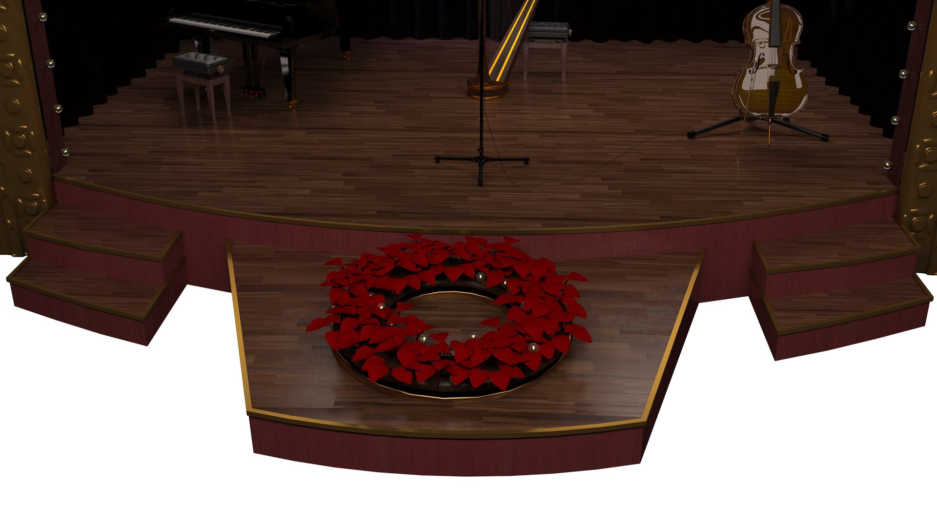Theatre Stage And Music Instrument 3D Model - TurboSquid 2026597