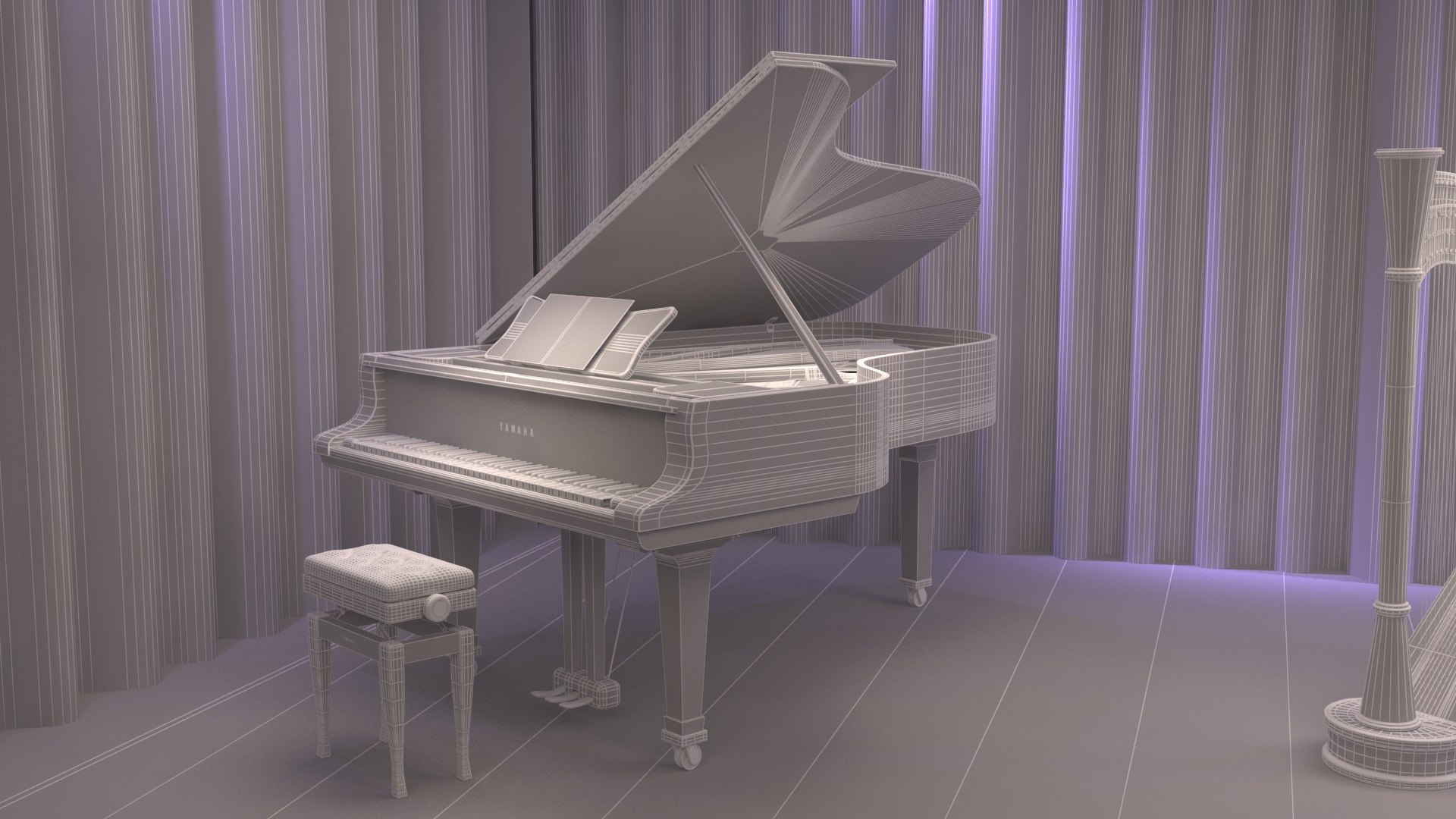 Theatre Stage and Music Instrument 3D model - TurboSquid 2026597