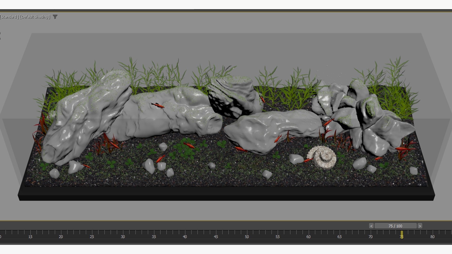 Freshwater Aquarium Rockscape With Plants And Fish 3D - TurboSquid 2324124