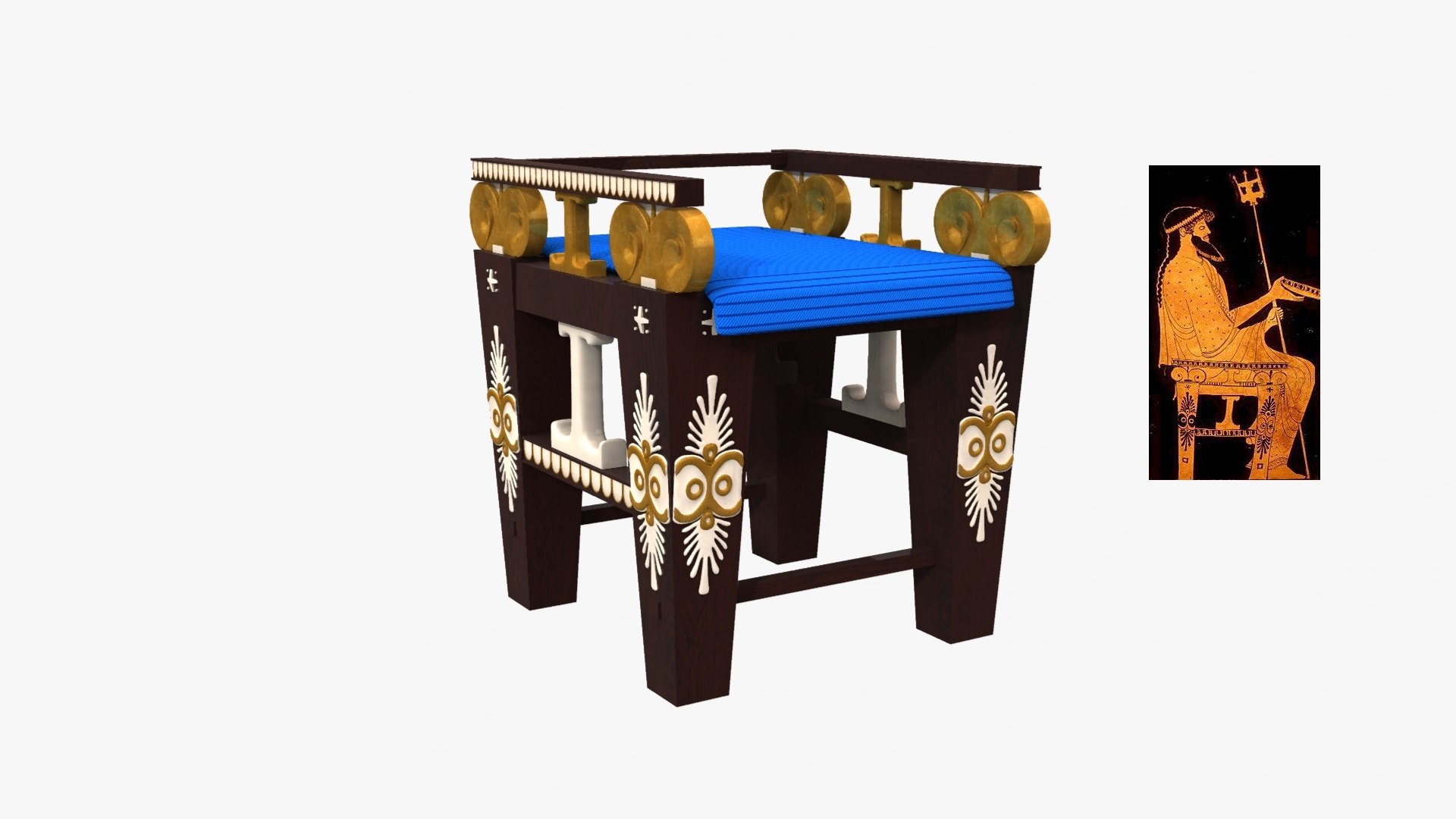 3D model Ancient Greek Throne Poseidon A - TurboSquid 2042202