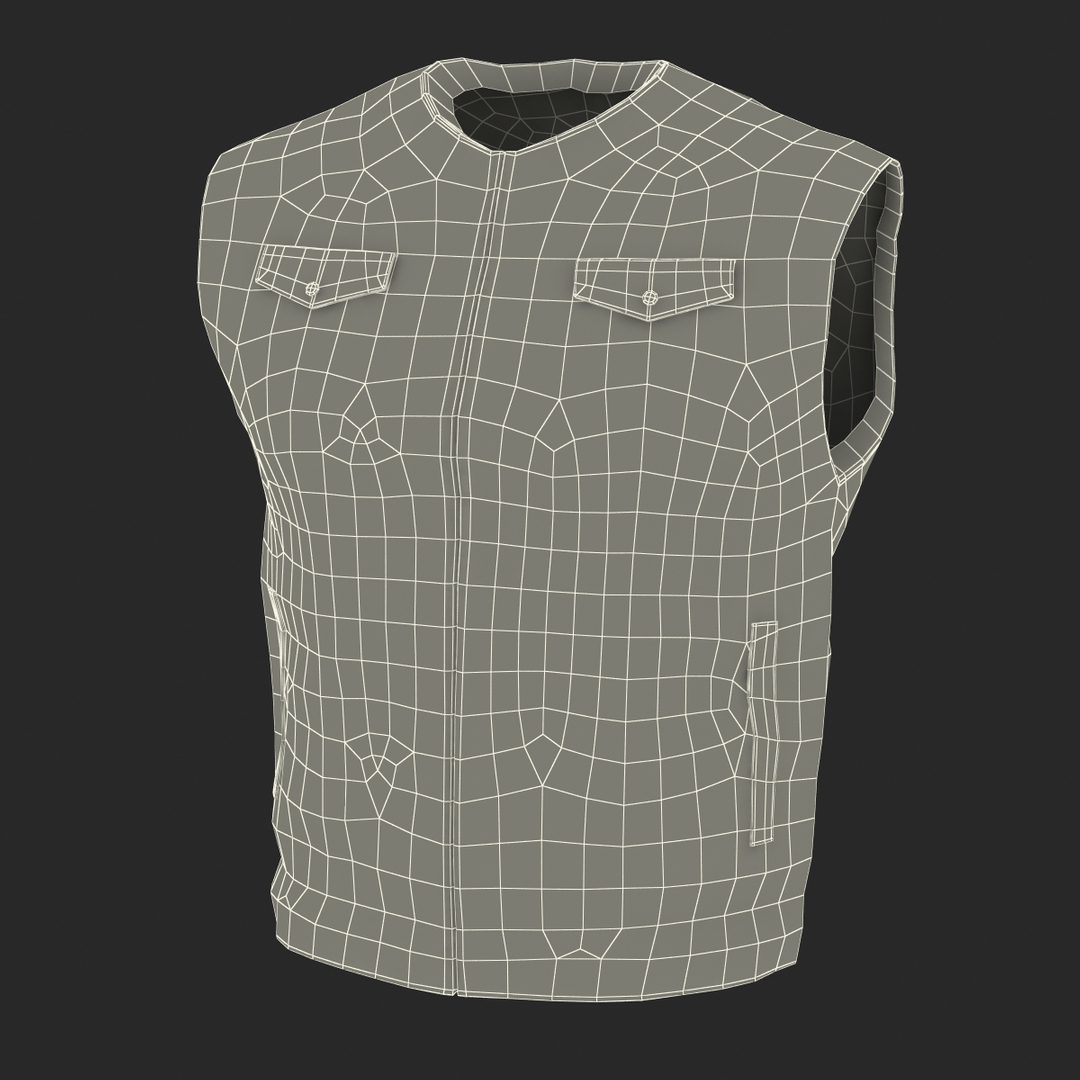 3d Model Of Leather Biker Vest Generic