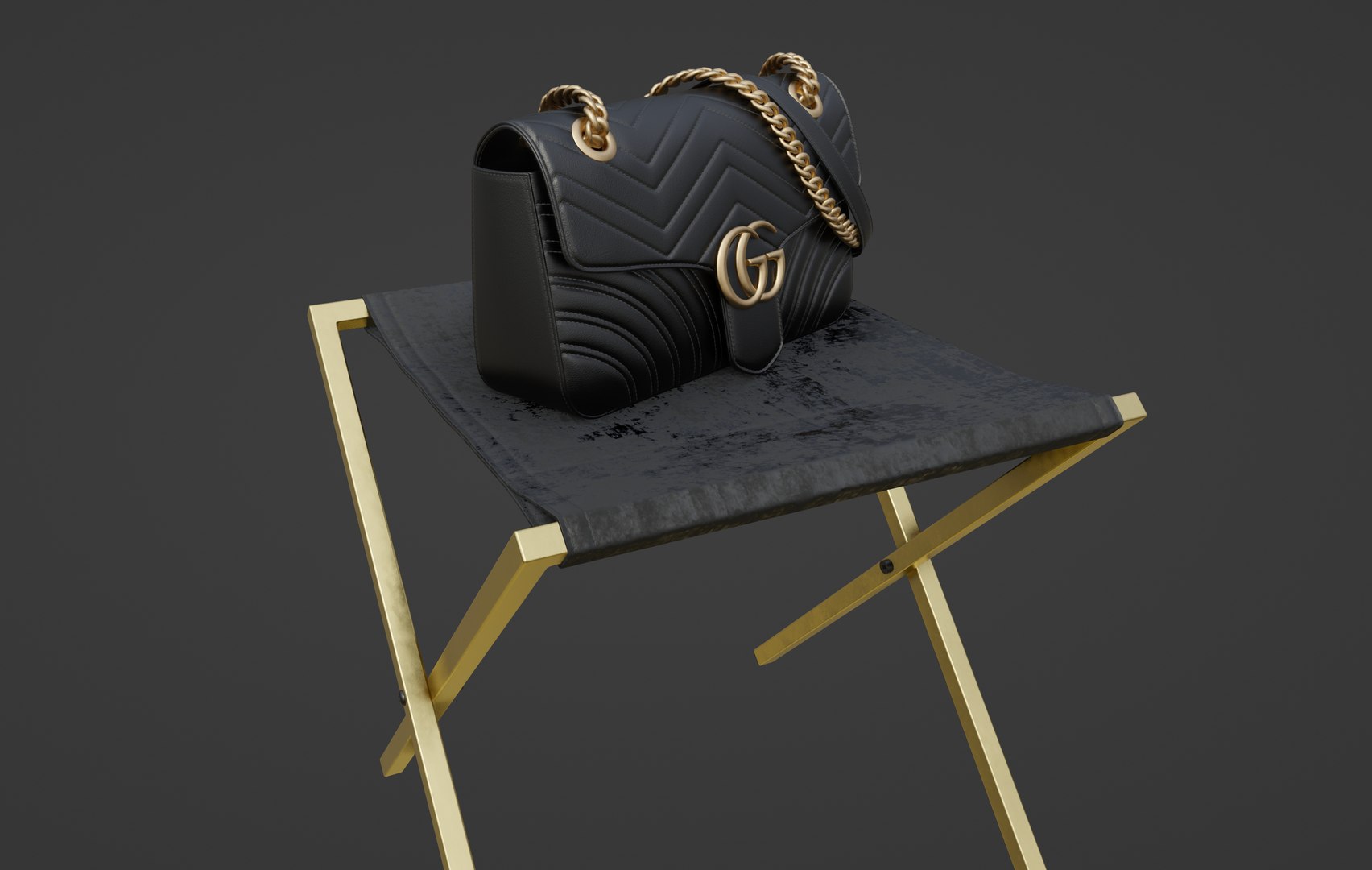 3D Handbag Stand With Gucci GG MARMONT MINI SHOULDER BAG - TurboSquid ...