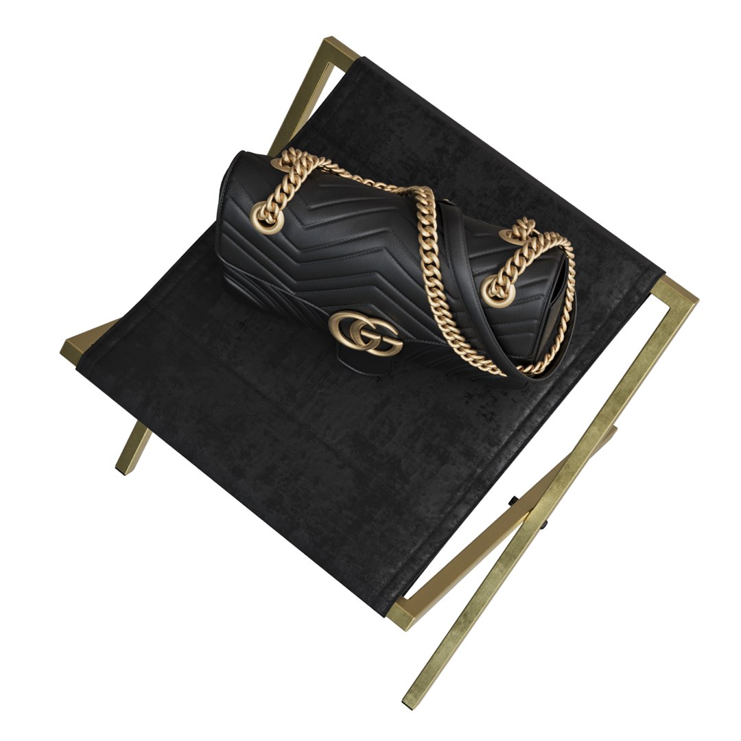 3D Handbag Stand With Gucci GG MARMONT MINI SHOULDER BAG - TurboSquid ...