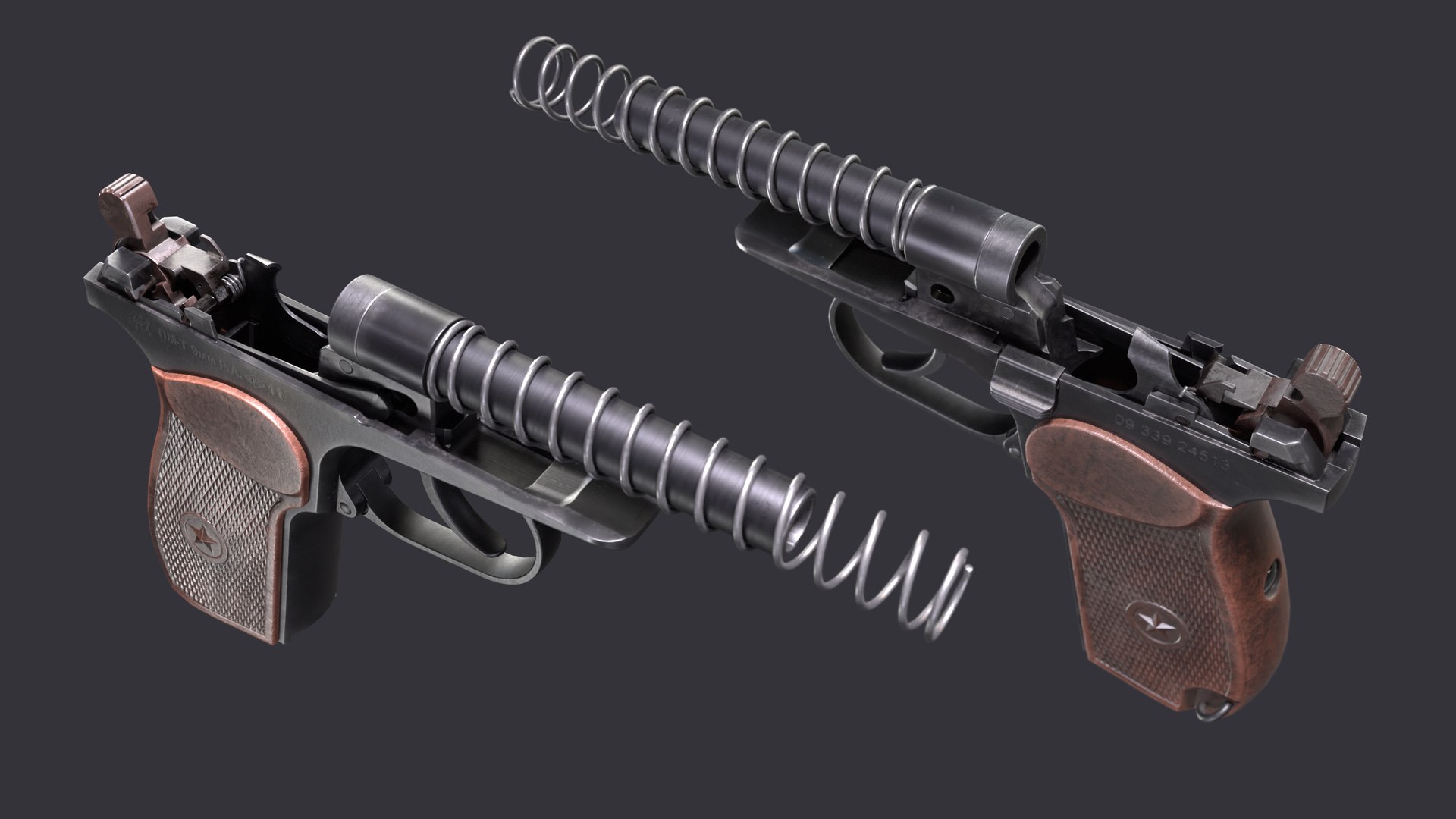 Makarov Gun Disassemble Model - TurboSquid 1896593