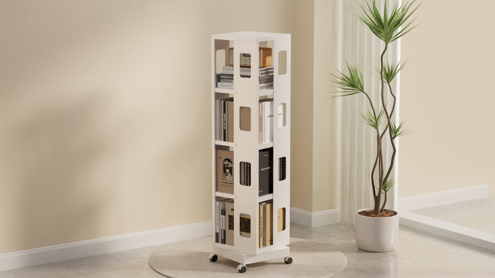 Interior Rotating Bookshelf Blender Scene 3D - TurboSquid 2239204