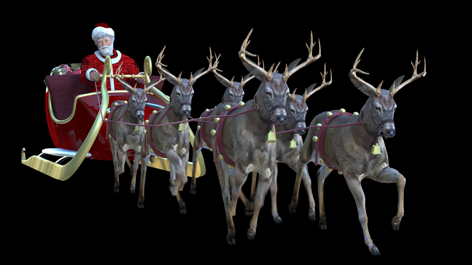 3D santa deer model - TurboSquid 1667850