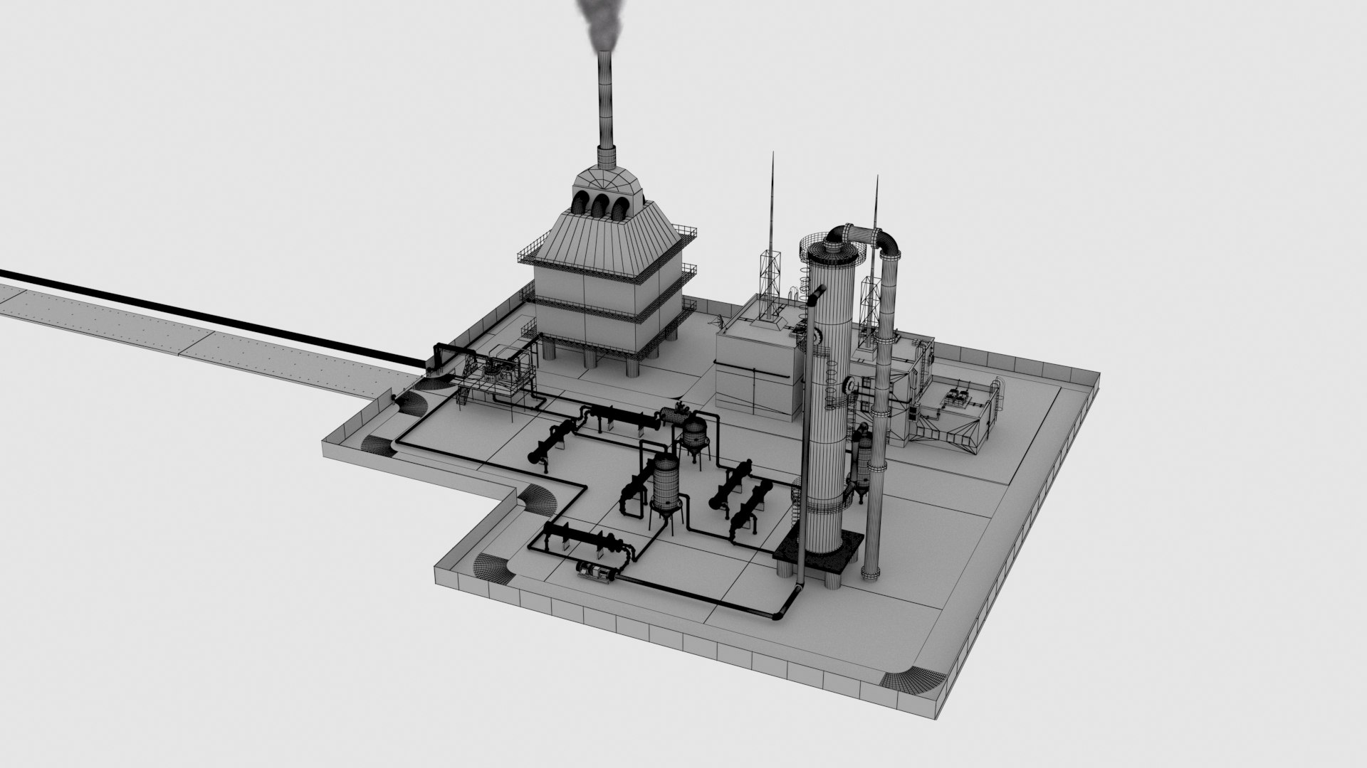 Plant Refinery Chemical Syngas 3D Model - TurboSquid 1548737