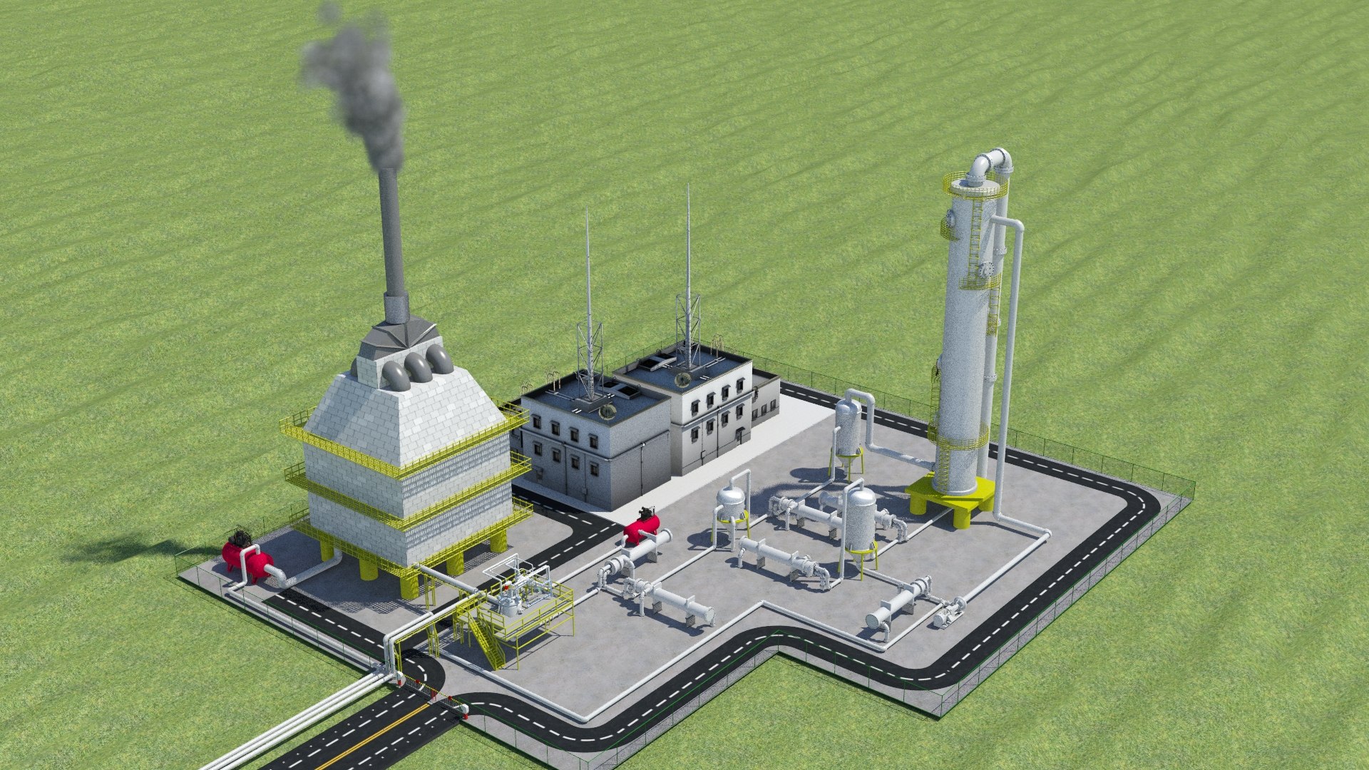 Plant Refinery Chemical Syngas 3D Model - TurboSquid 1548737