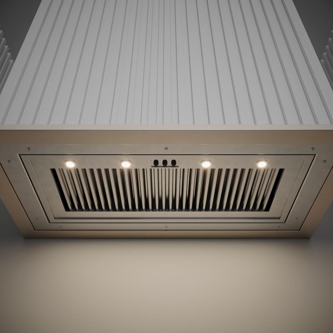Ribbed Kitchen Vent Hoods 3 Sizes 36 inch - 48 inch - 60 inch 3D model ...