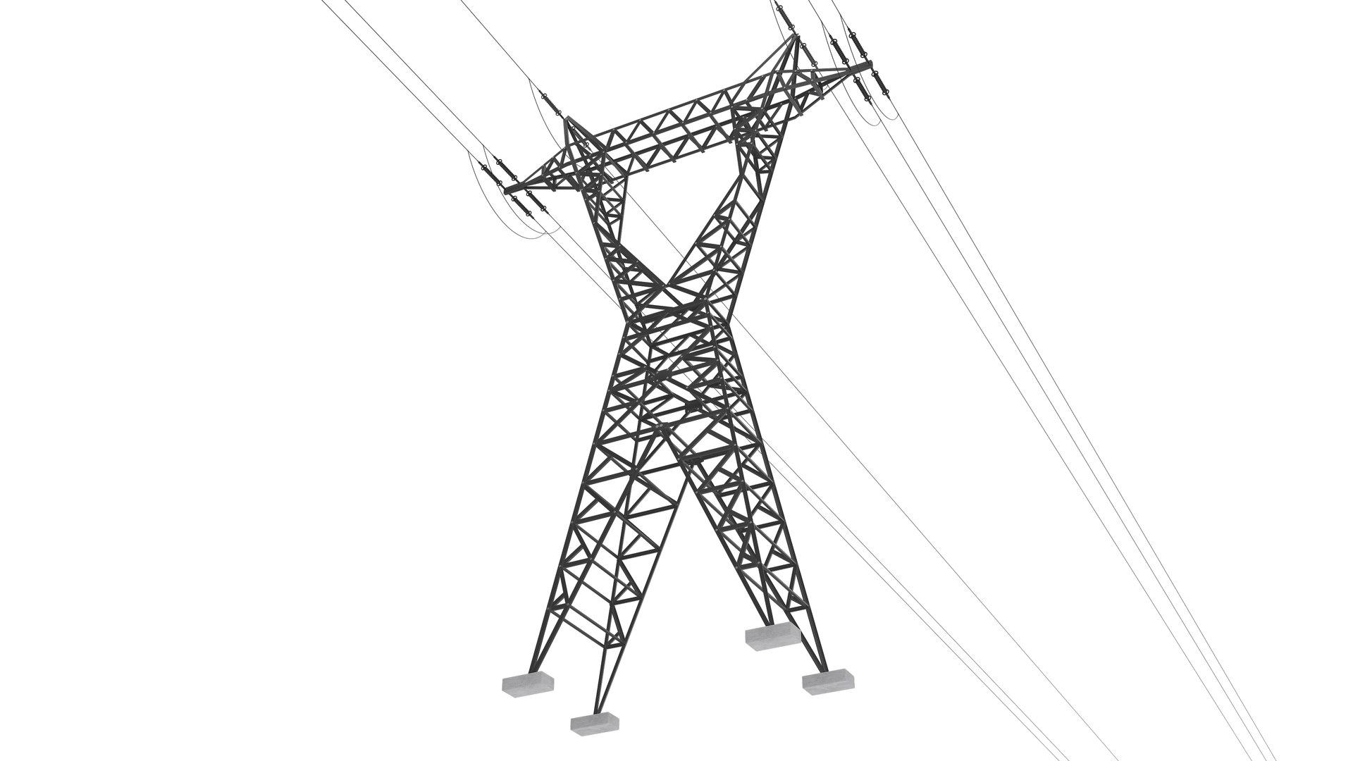 3D Power Lines Pylons Model - TurboSquid 2398256