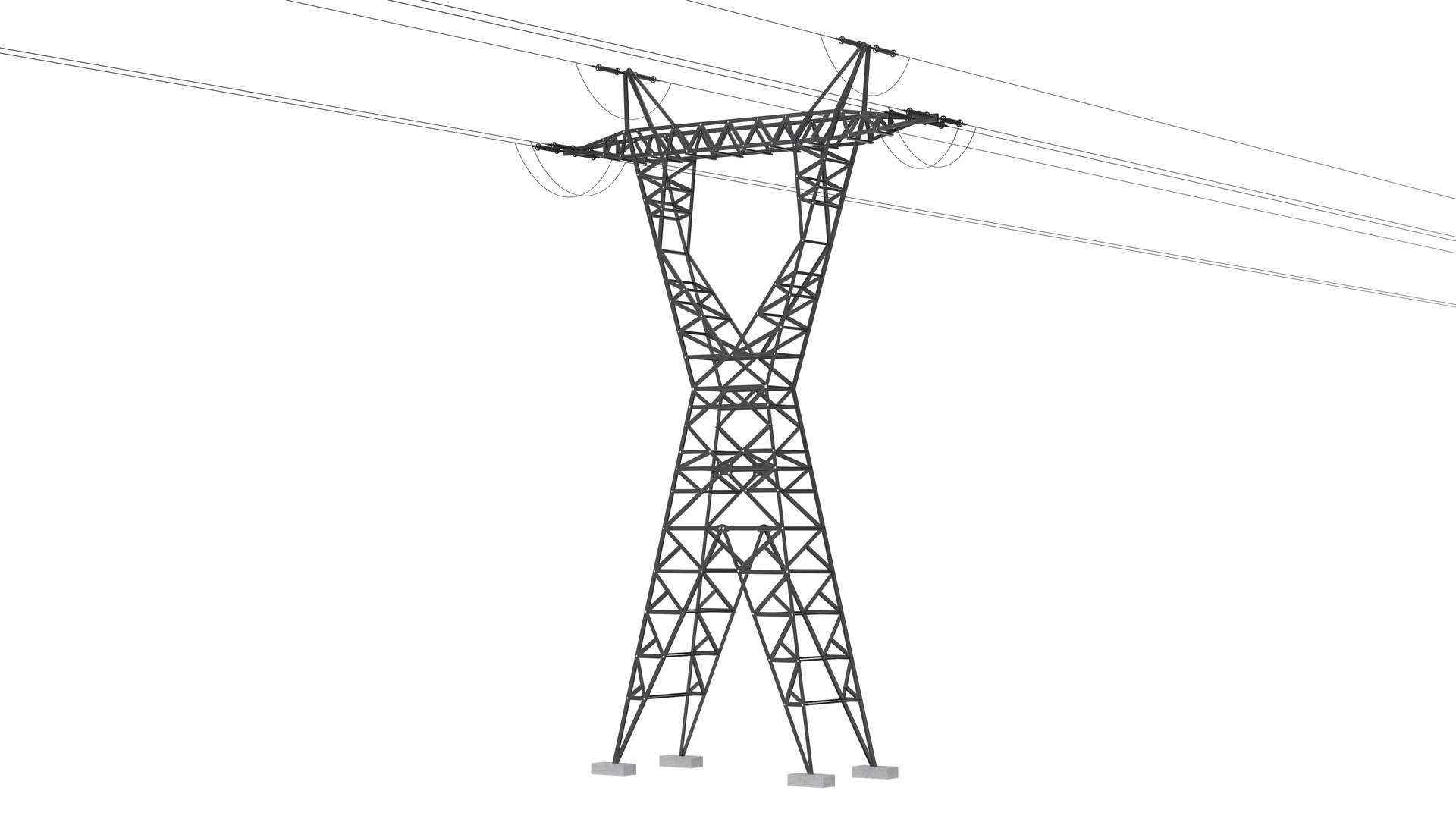 3D Power Lines Pylons Model - TurboSquid 2398256