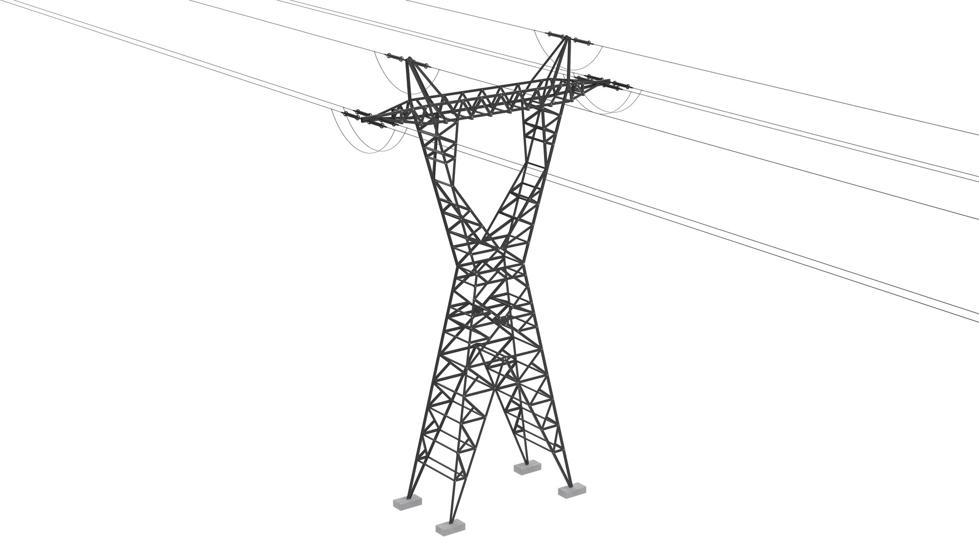3D Power Lines Pylons Model - TurboSquid 2398256