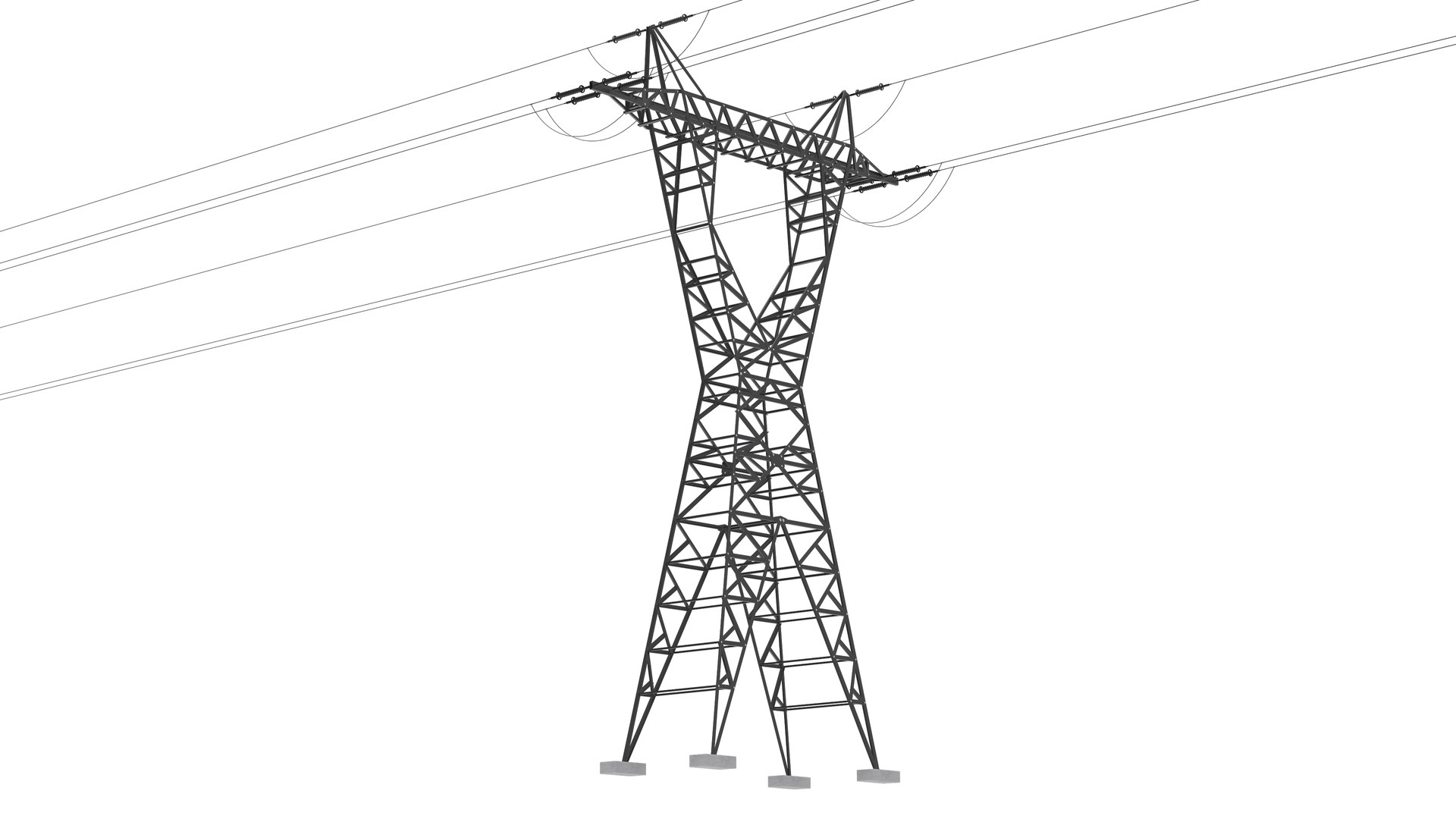 3D Power Lines Pylons Model - TurboSquid 2398256