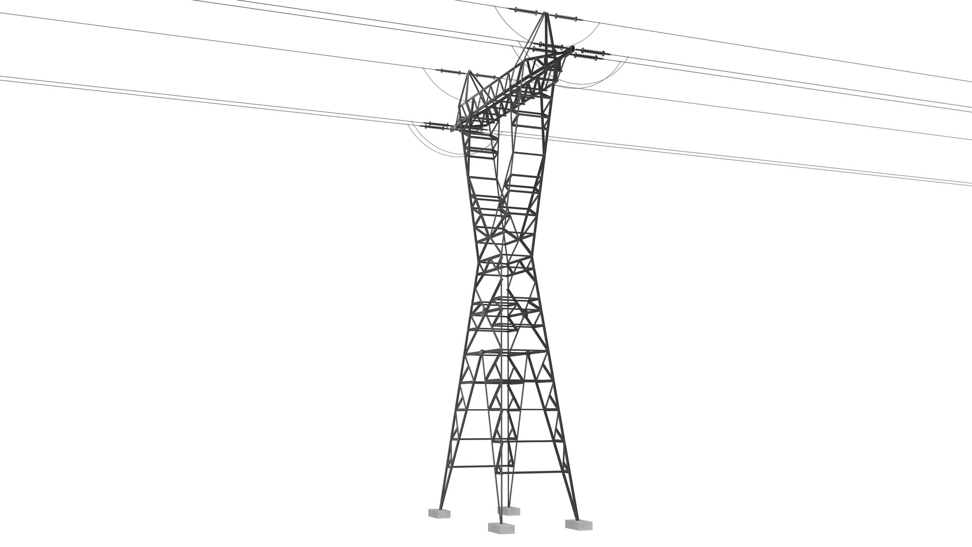3D Power Lines Pylons Model - TurboSquid 2398256