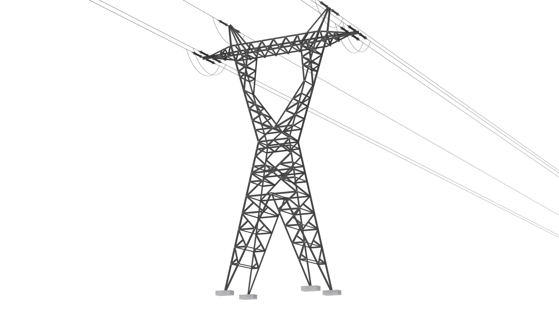 3D Power Lines Pylons Model - TurboSquid 2398256