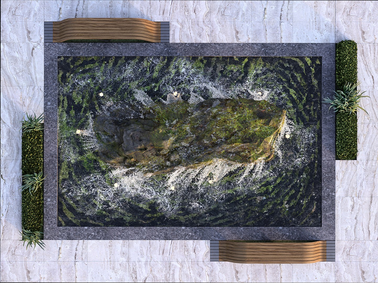 3D Arch Rock With Fountains Model - TurboSquid 2052014