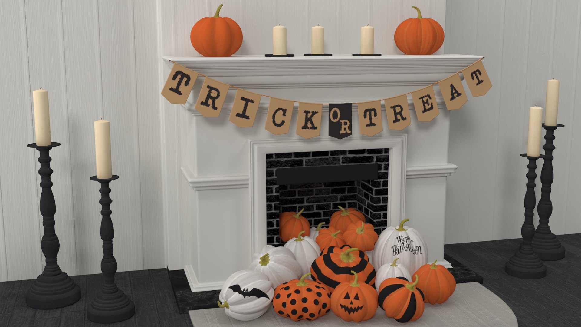 3D Halloween Scene - TurboSquid 2290392