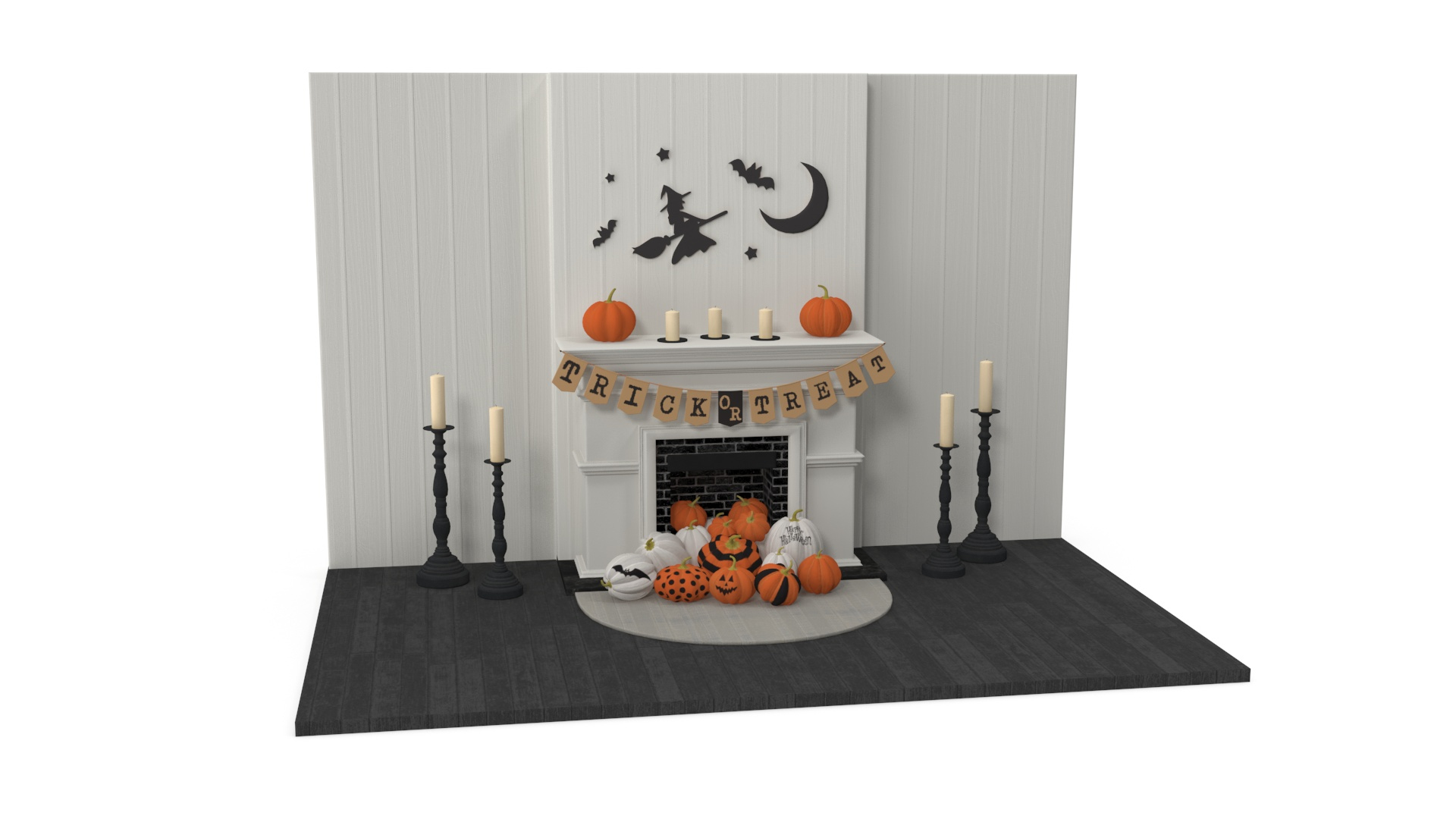 3D Halloween Scene - TurboSquid 2290392