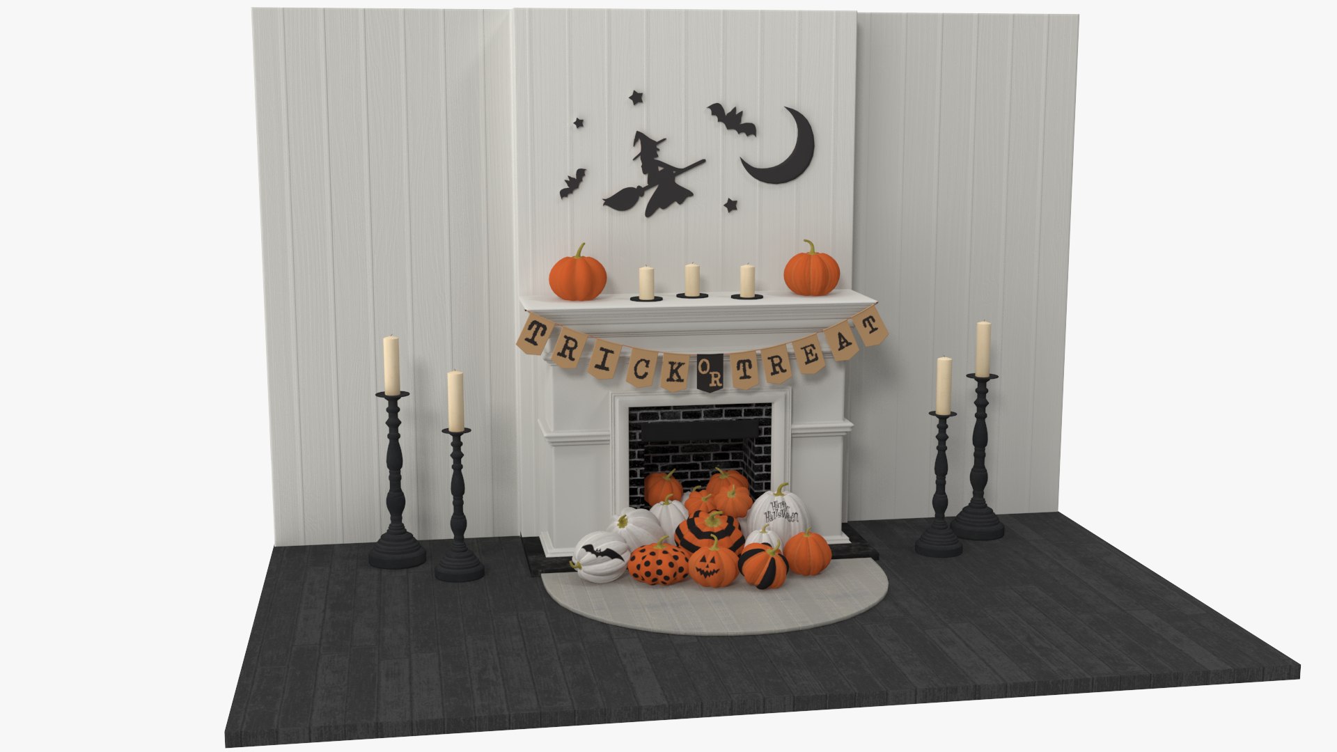 3D Halloween Scene - TurboSquid 2290392