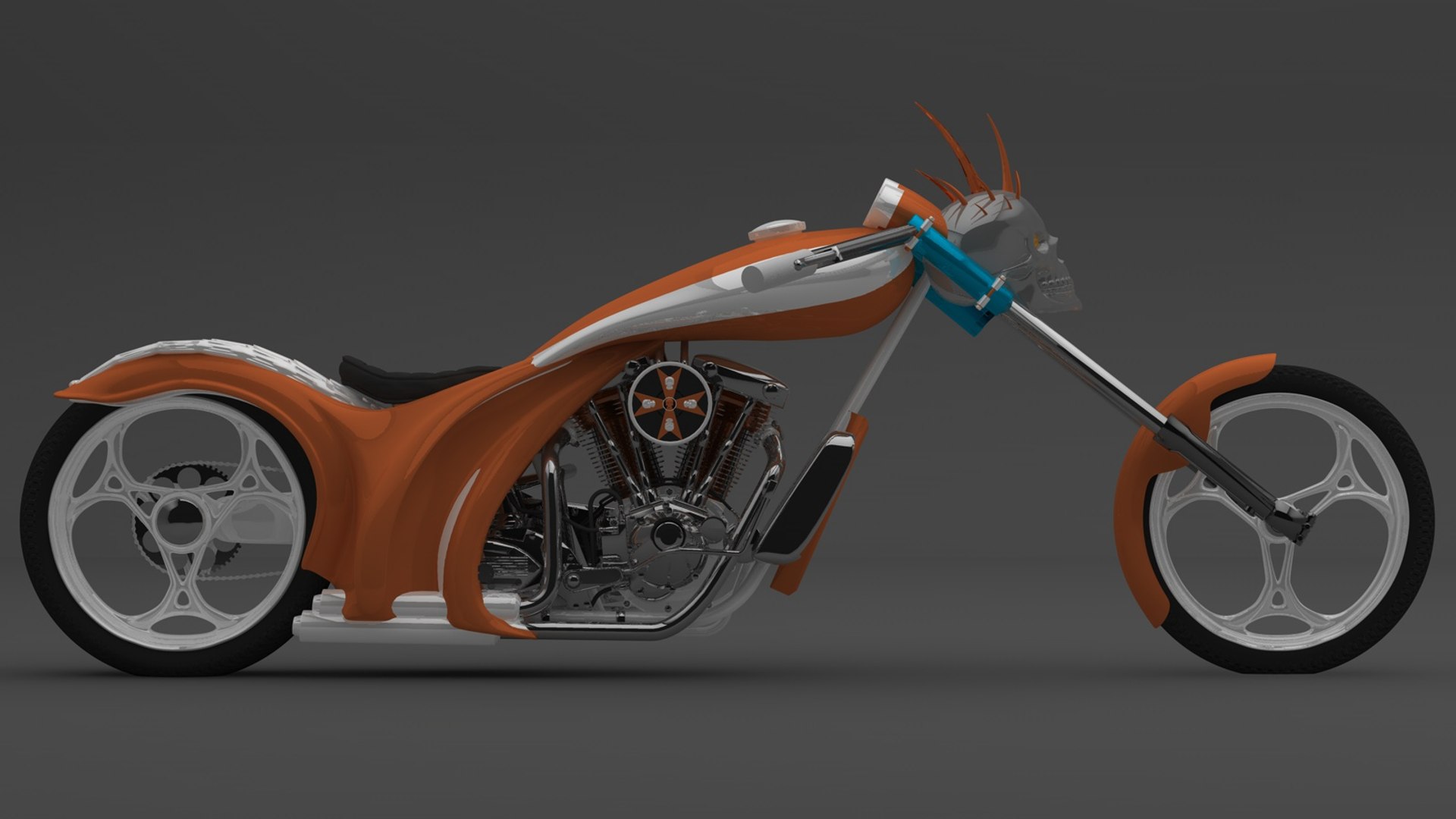 3d moto motorcycle chopper model